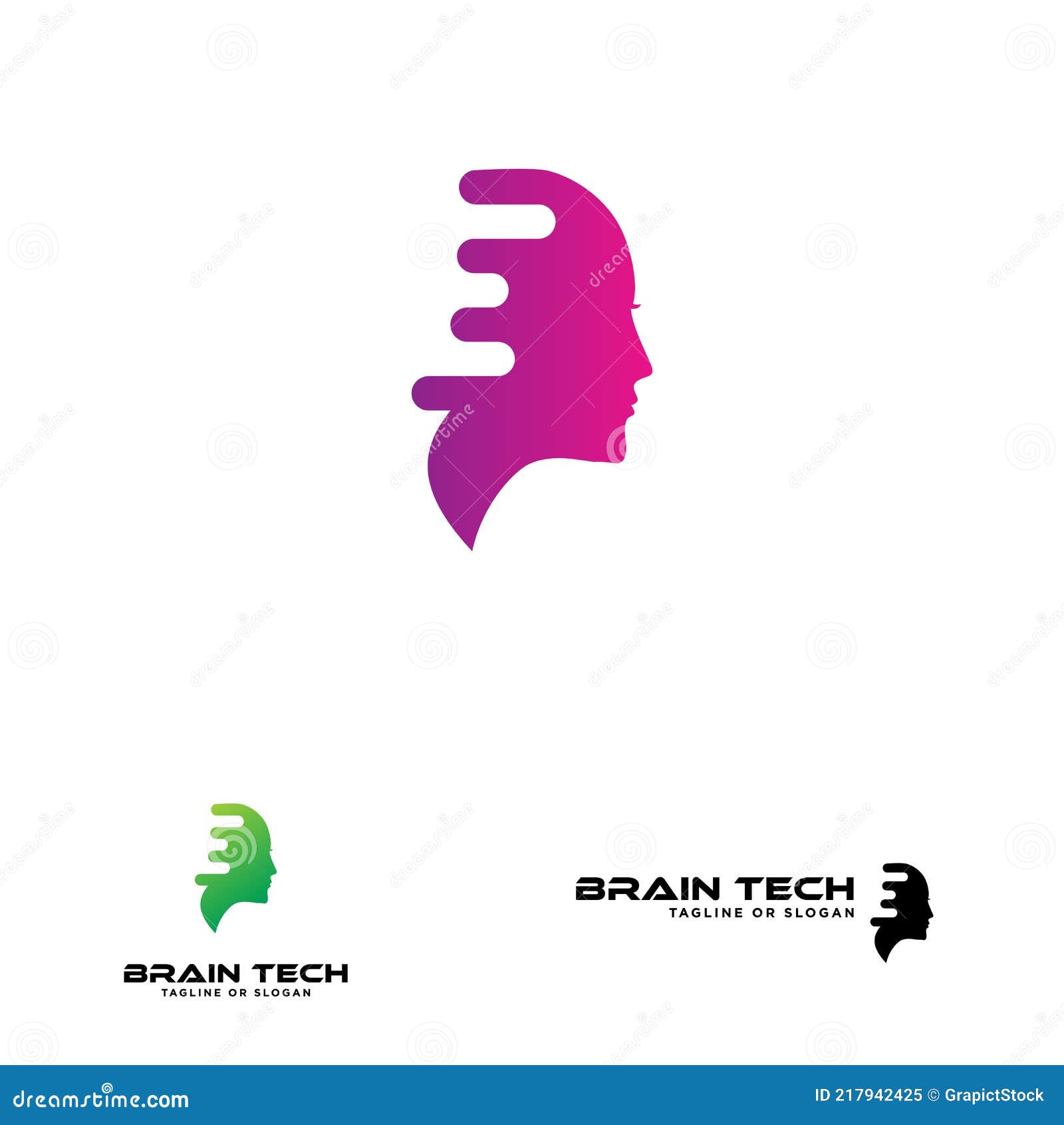 Head and brain logo design stock vector. Illustration of medicine ...