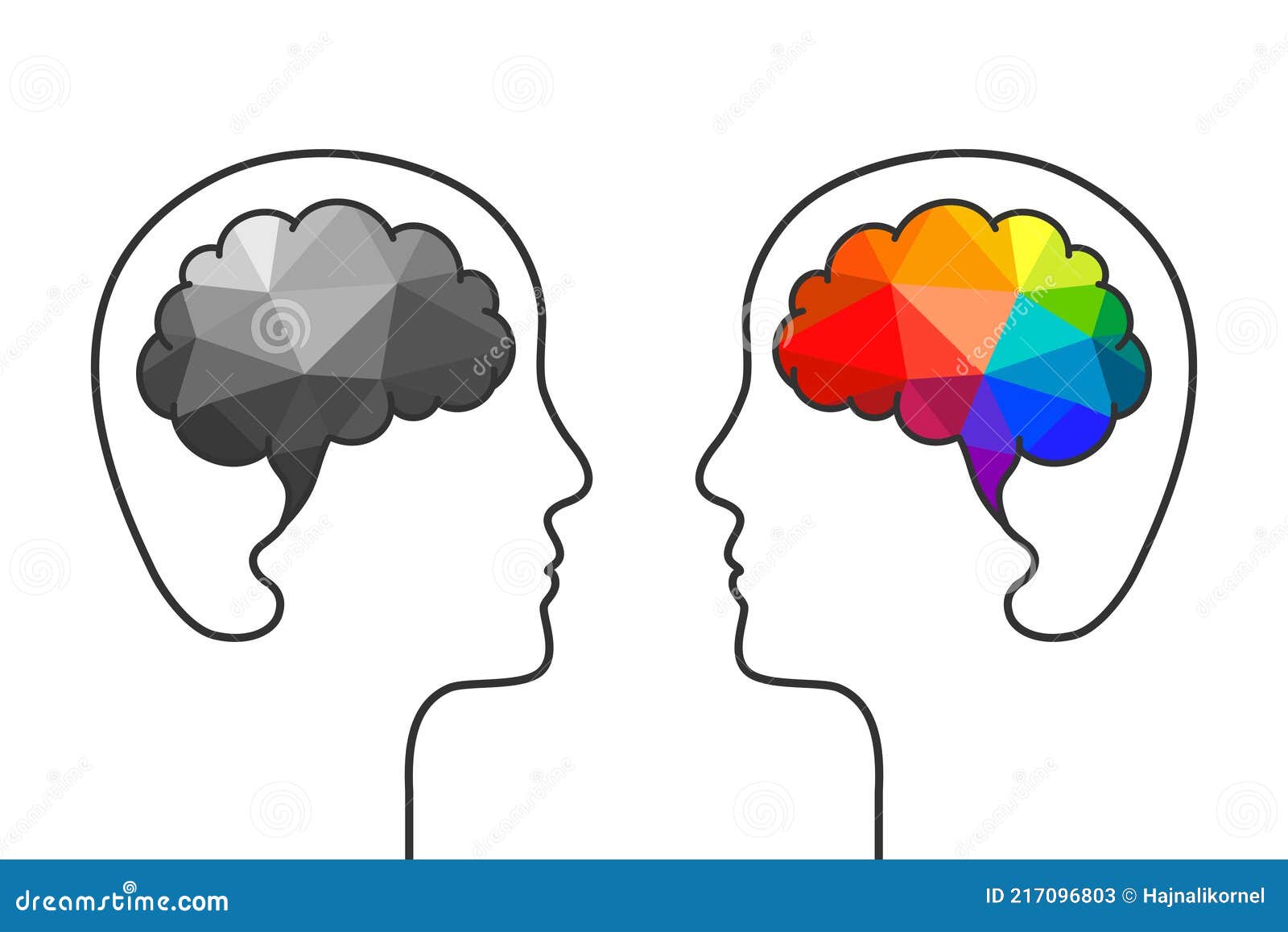 Head and Brain As Creative Thinking Concept Stock Vector - Illustration ...