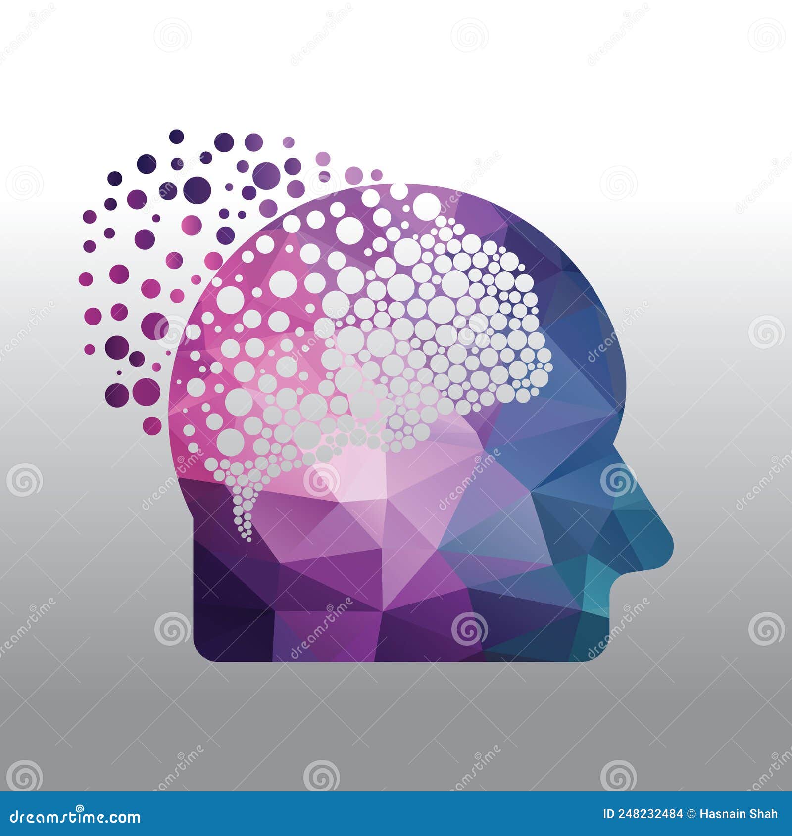 Human Head and Brain Vector Icon. Stock Vector - Illustration of ...