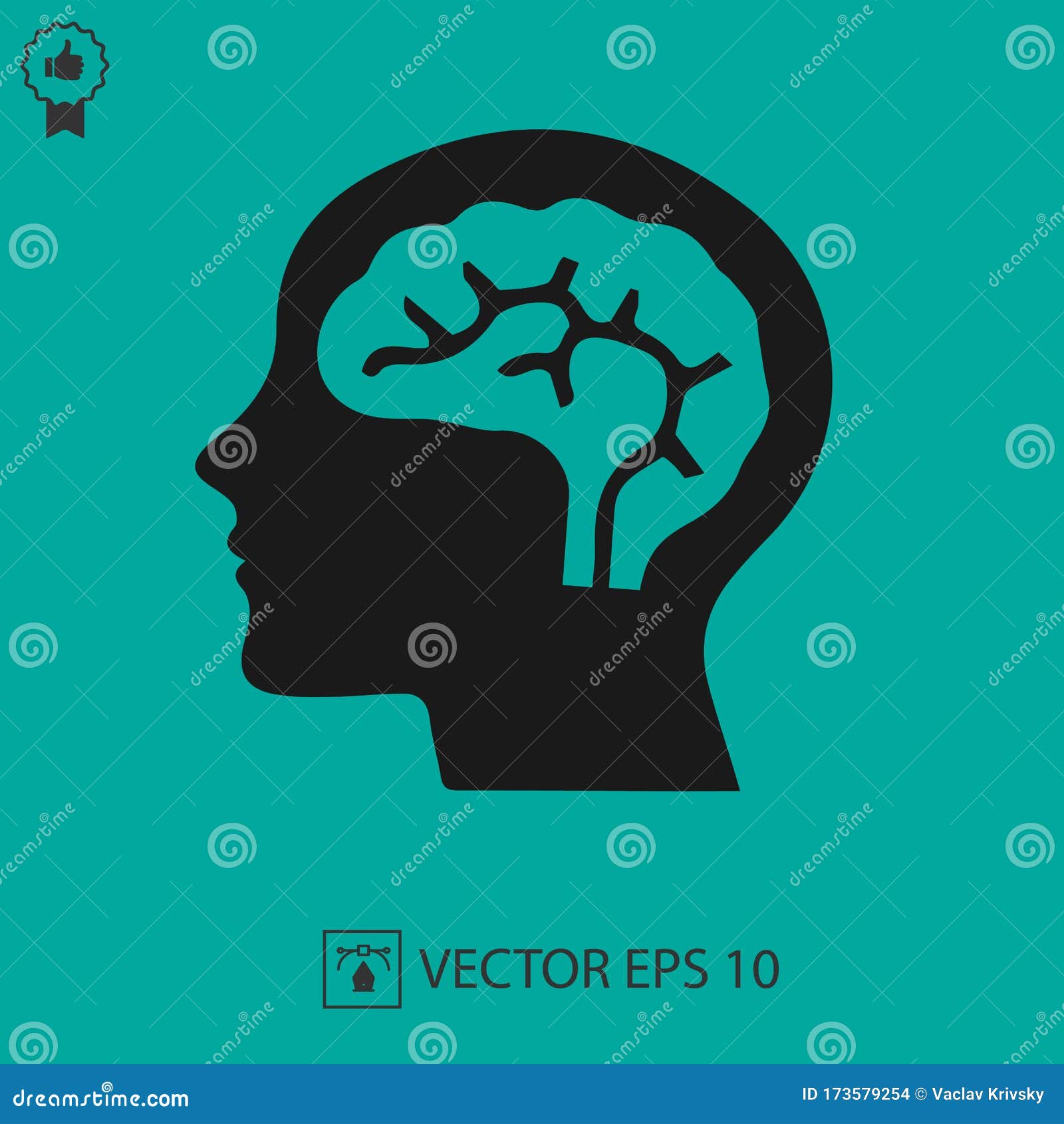 Head with Brain Vector Icon Eps 10 Stock Vector - Illustration of ...