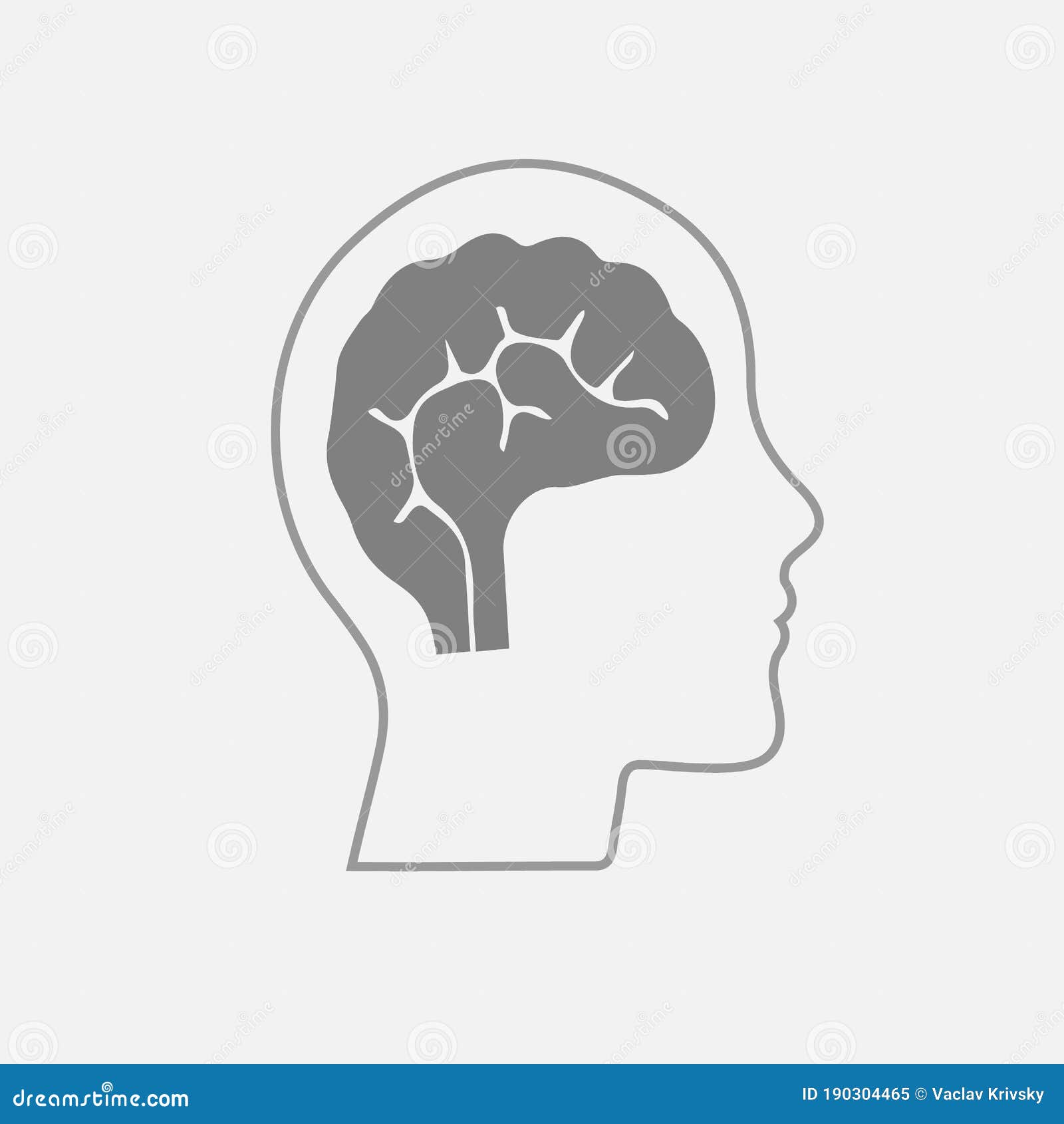 Head with Brain Vector Icon Eps 10. Simple Isolated Illustration Stock ...