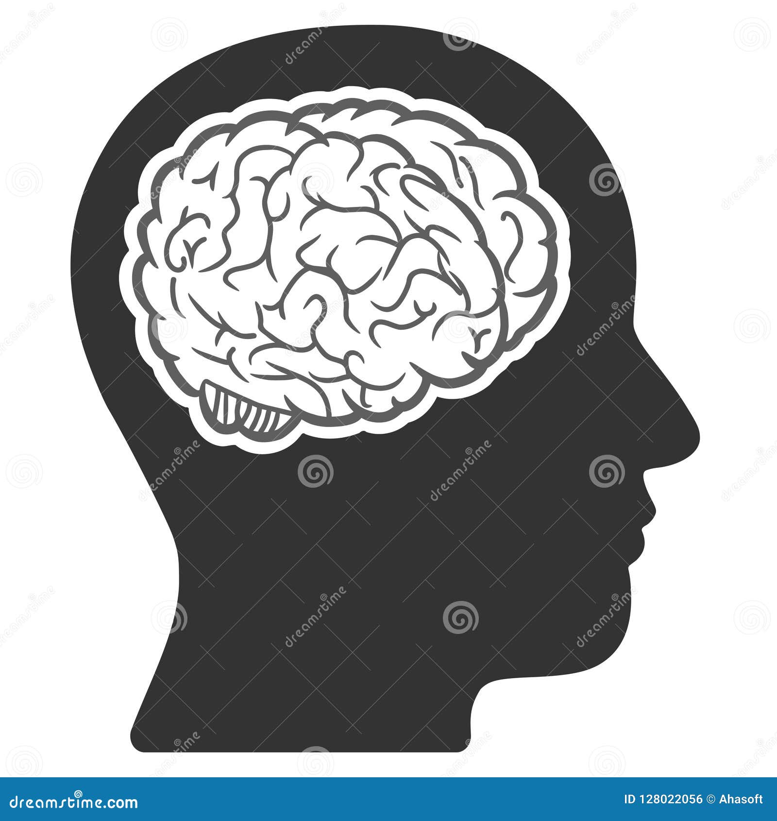 Head Brain Vector Icon stock vector. Illustration of knowledge - 128022056