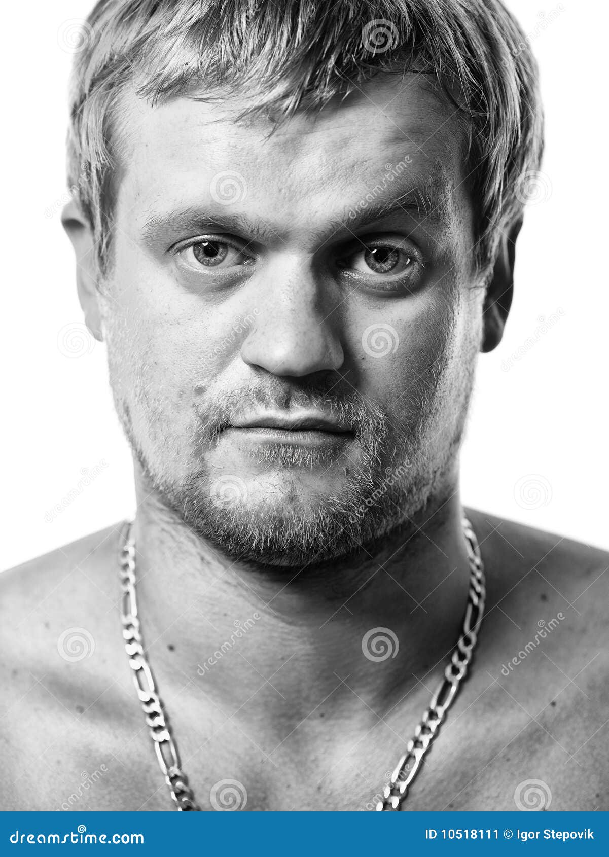 Head of Brawny Unshaven Man Stock Image - Image of fine, expression ...