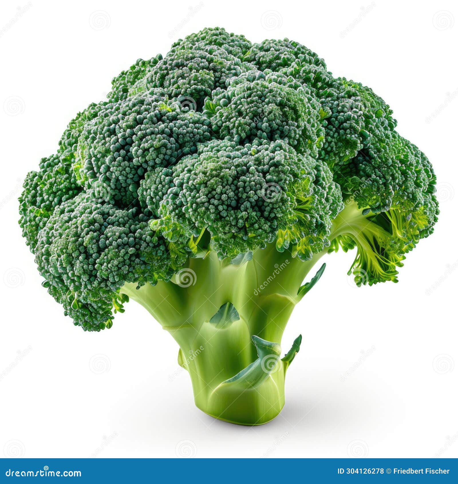 A Head of Broccoli on a White Background Stock Photo - Image of color ...