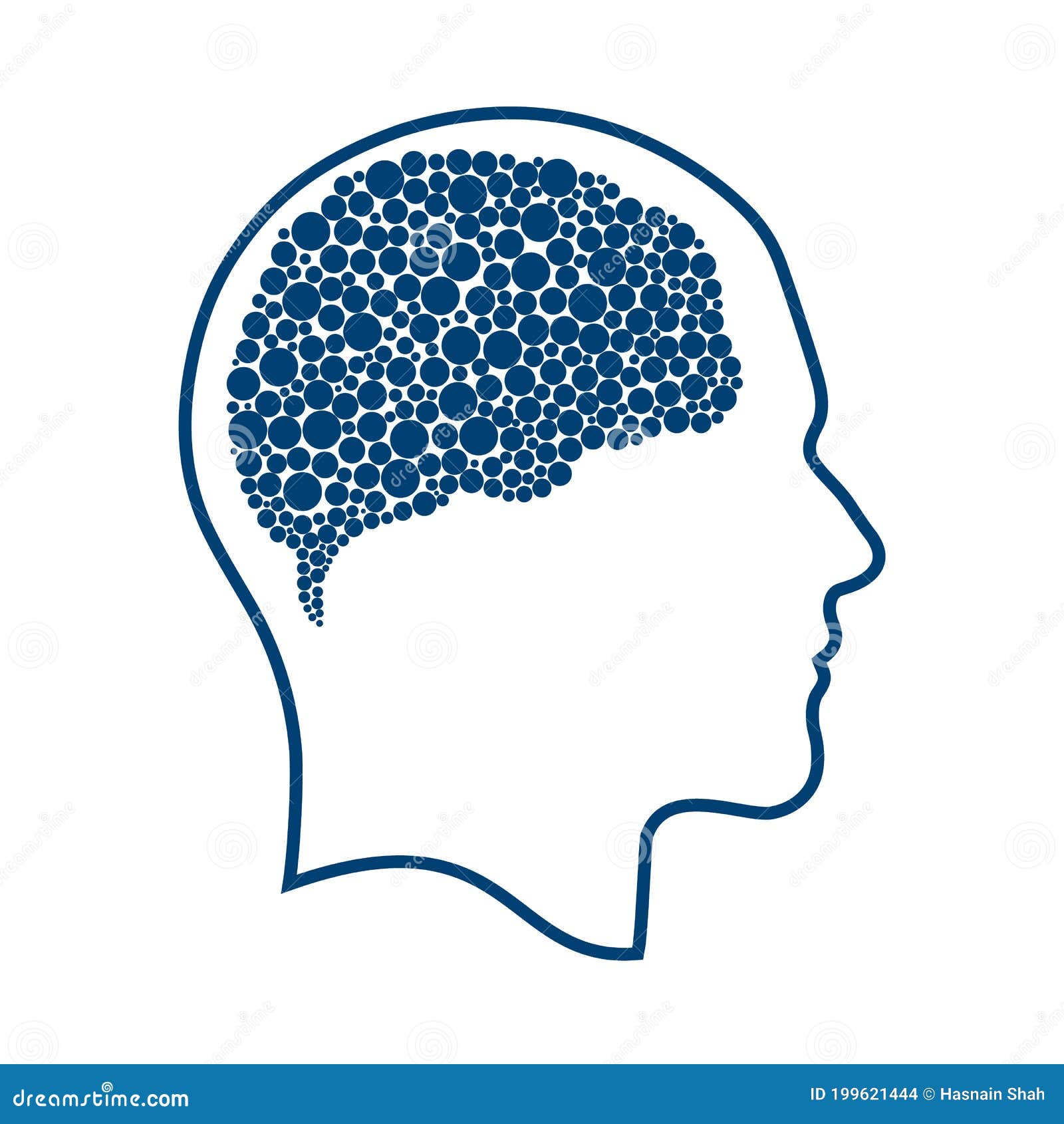Head with Bubbles Brain Vector Illustration Design. Stock Vector ...