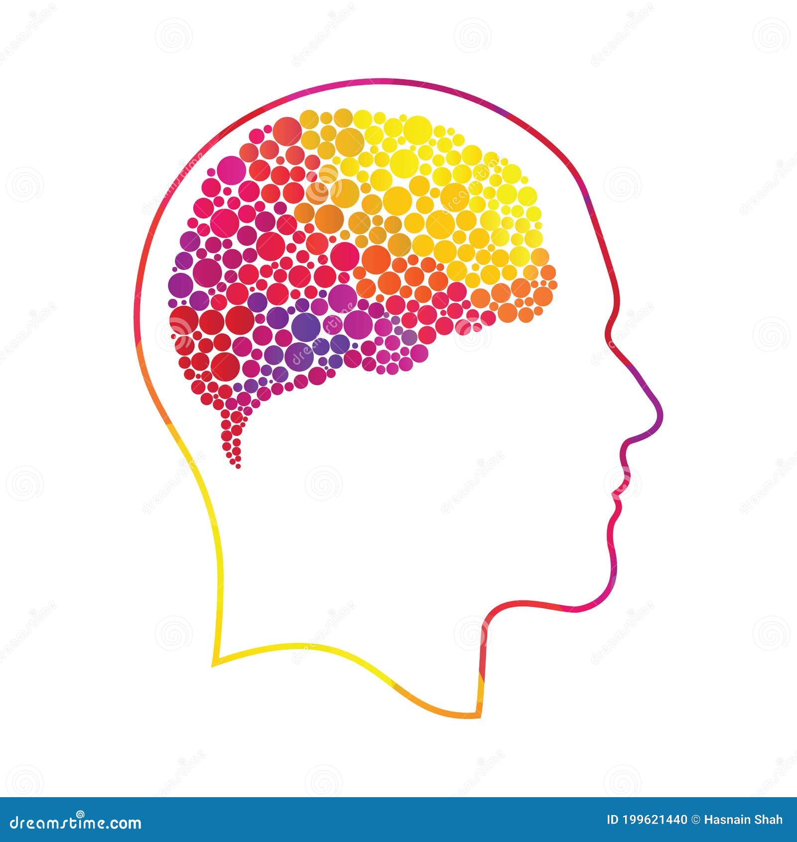 Head with Bubbles Brain Vector Illustration Design. Stock Vector ...