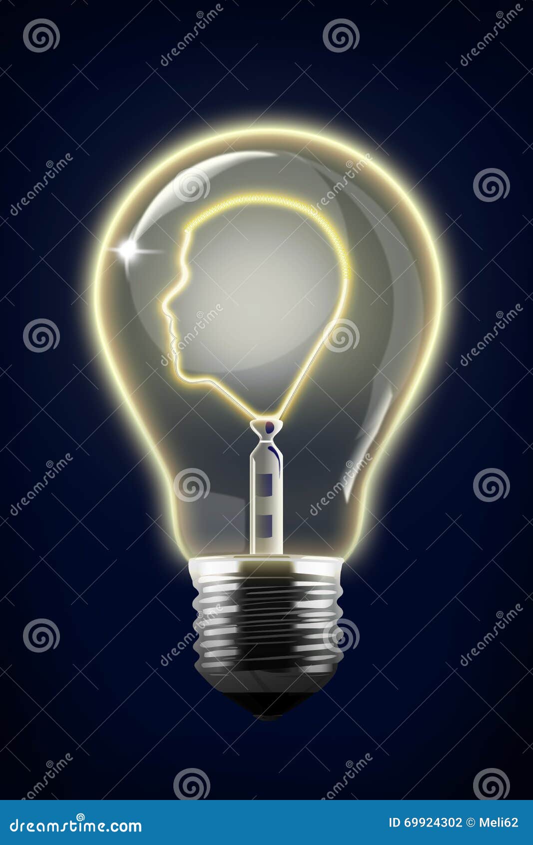 Head Bulb stock illustration. Illustration of innovation - 69924302