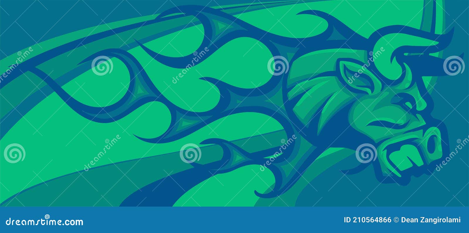 Head Bull with Flames Vector Illustration Design Stock Vector ...