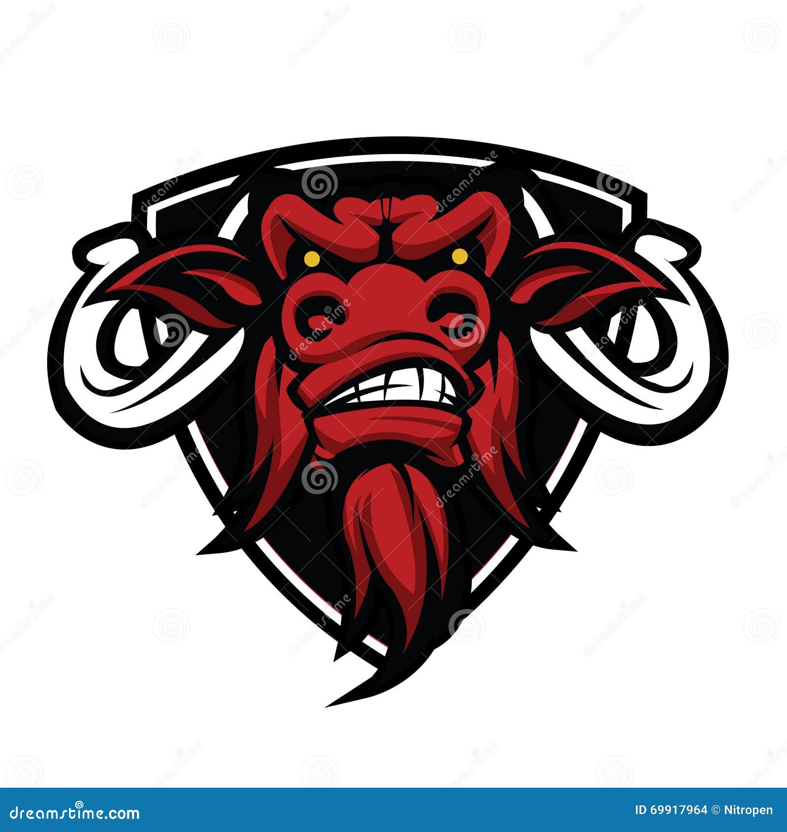 Head of bull in shield stock vector. Illustration of bulls - 69917964