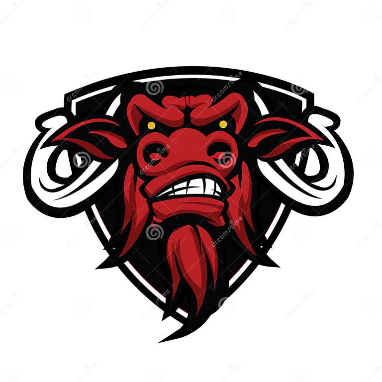 Head of bull in shield stock vector. Illustration of bulls - 69917964