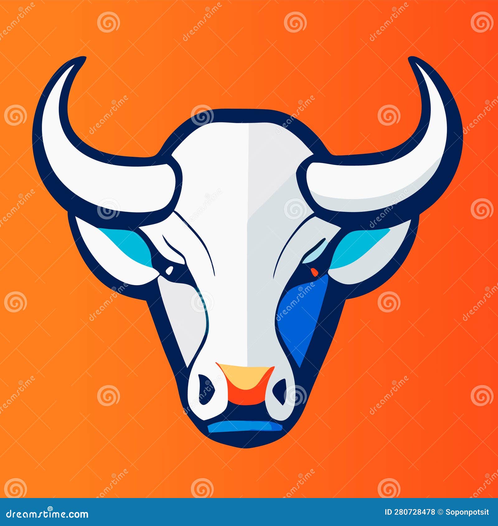 Head of Bull Symbol. Generative AI Illustration Stock Illustration ...