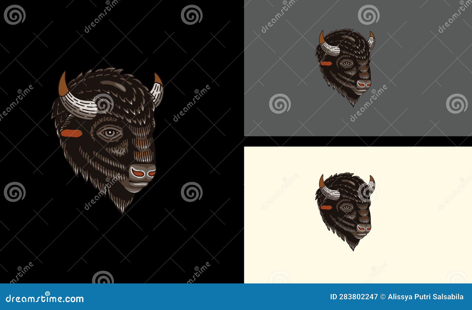 Head Byson Vector Illustration Mascot Design Stock Vector ...