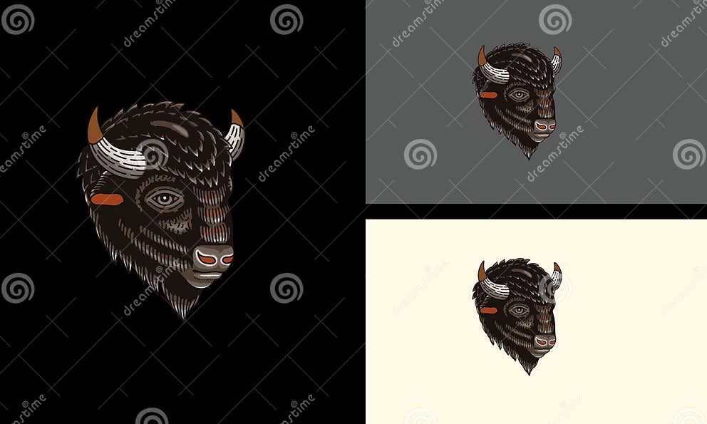 Head Byson Vector Illustration Mascot Design Stock Vector ...