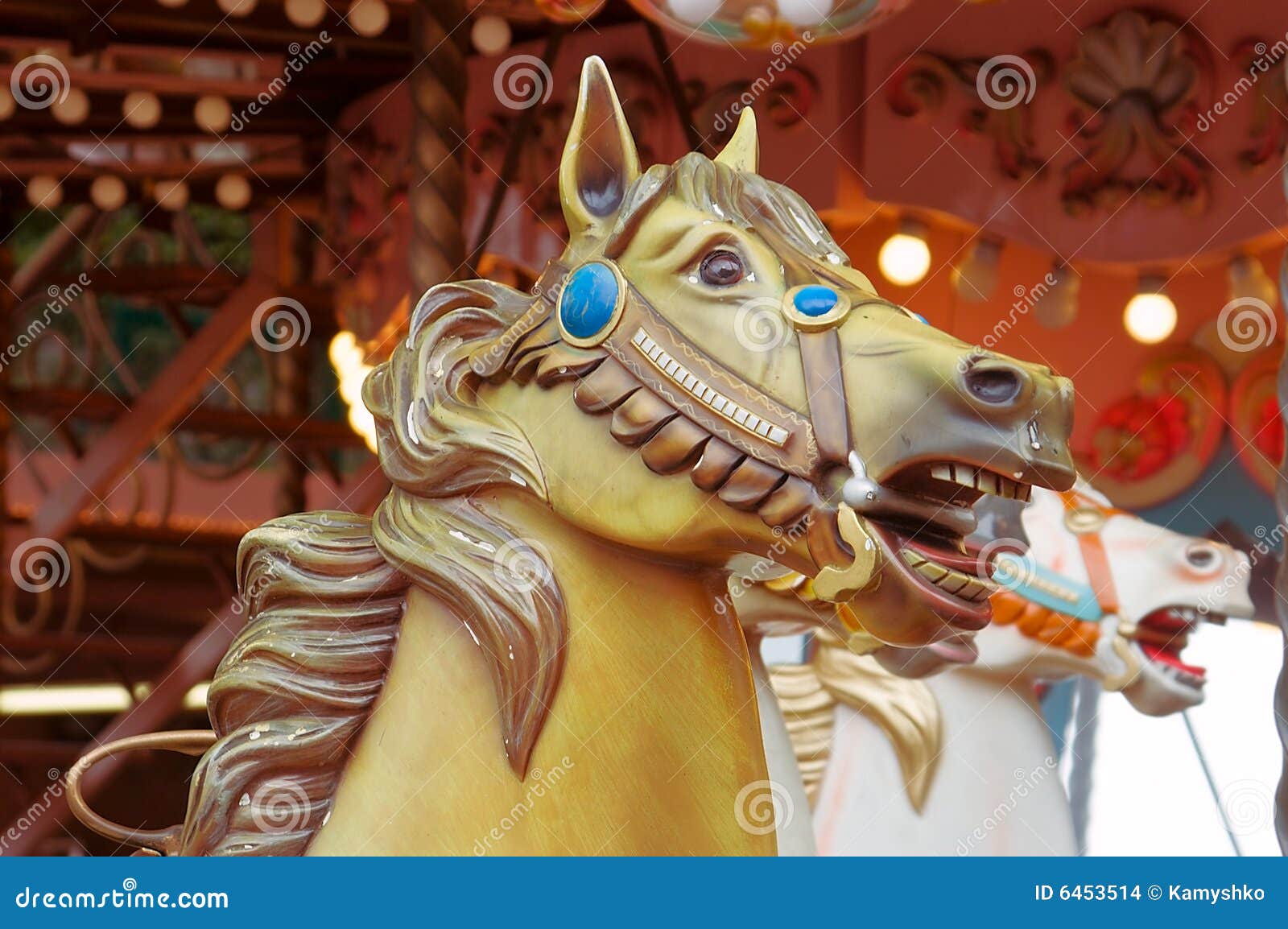 Head of carousel horse stock photo. Image of fairground - 6453514