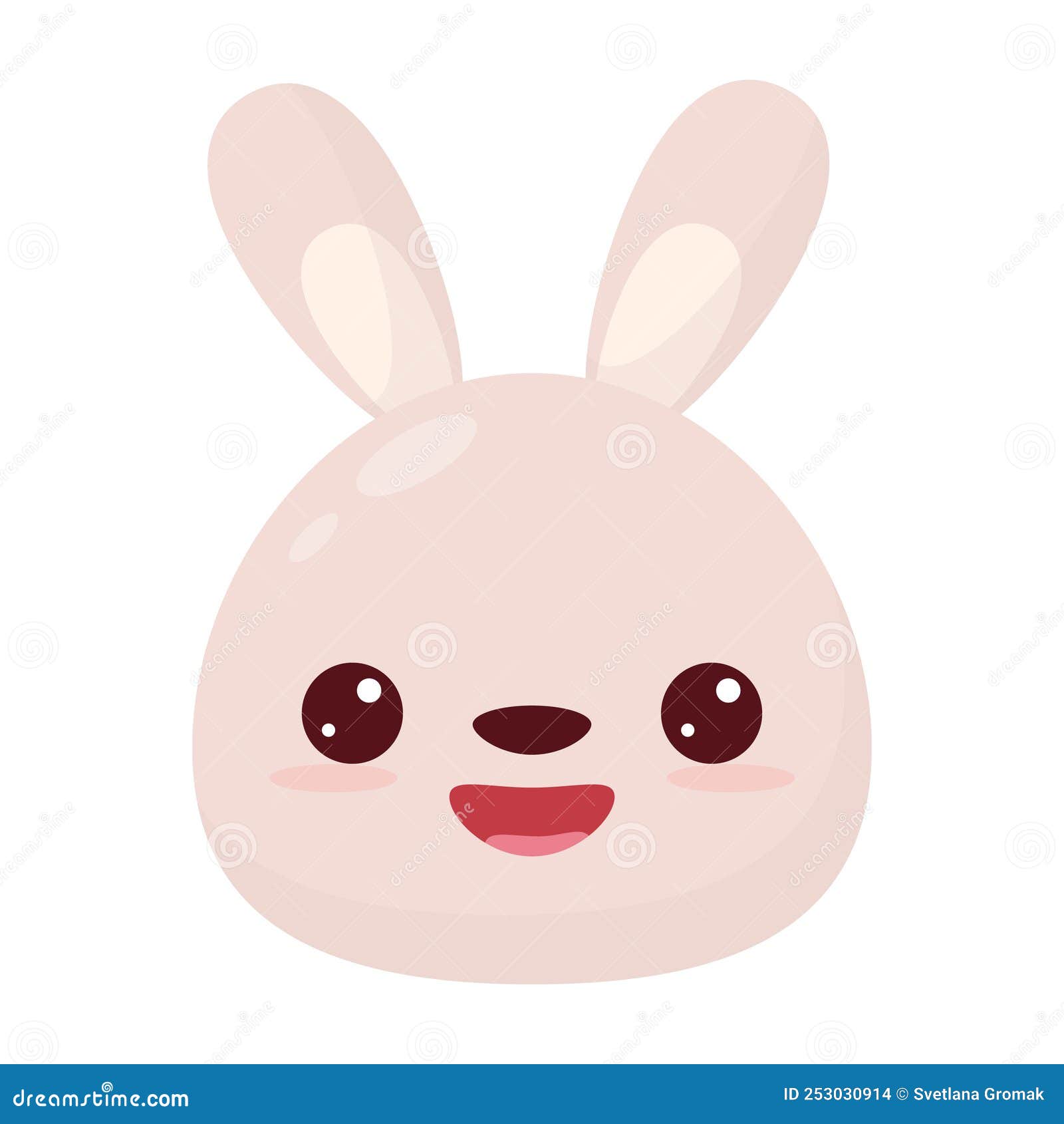 The Head of a Cartoon Animal. Bunny Head. Cute Cartoon Bunny. Stock ...