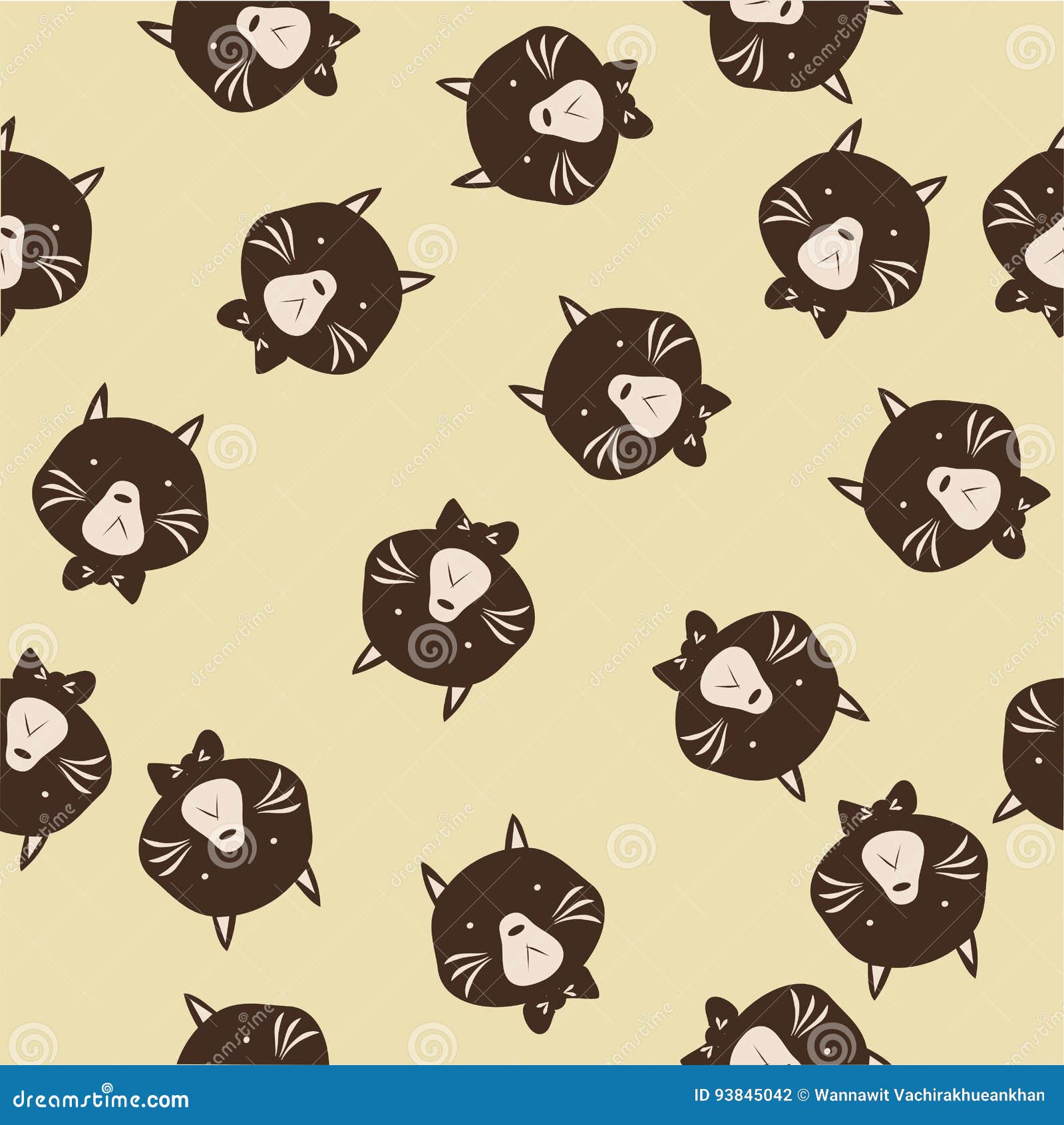 Head cat pattern stock vector. Illustration of kitten - 93845042