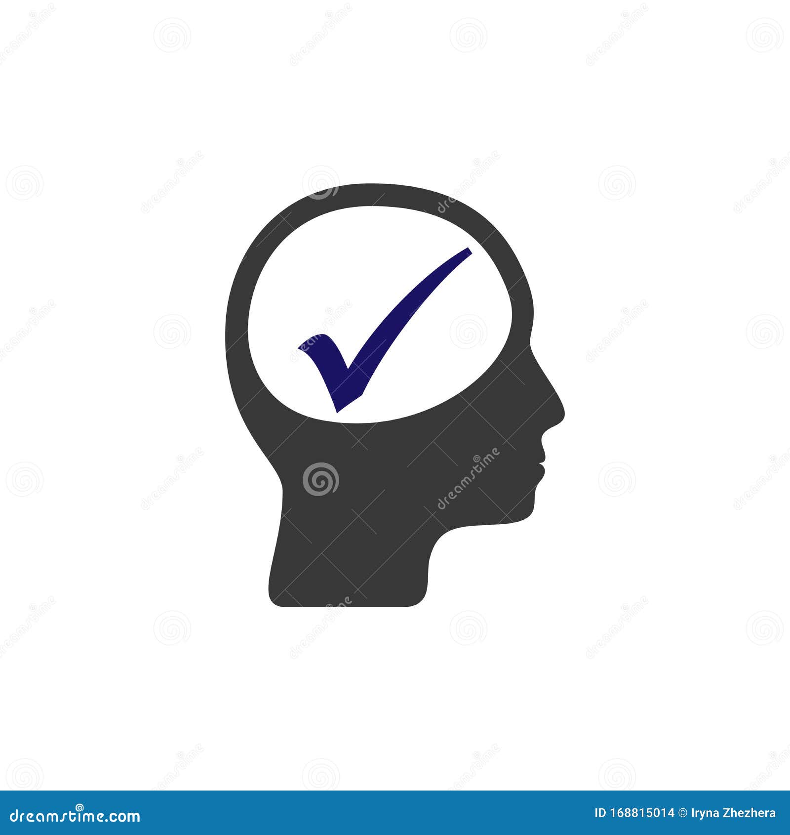 Head and Check Icon. Outline Head and Check Vector Icon for Web Design ...