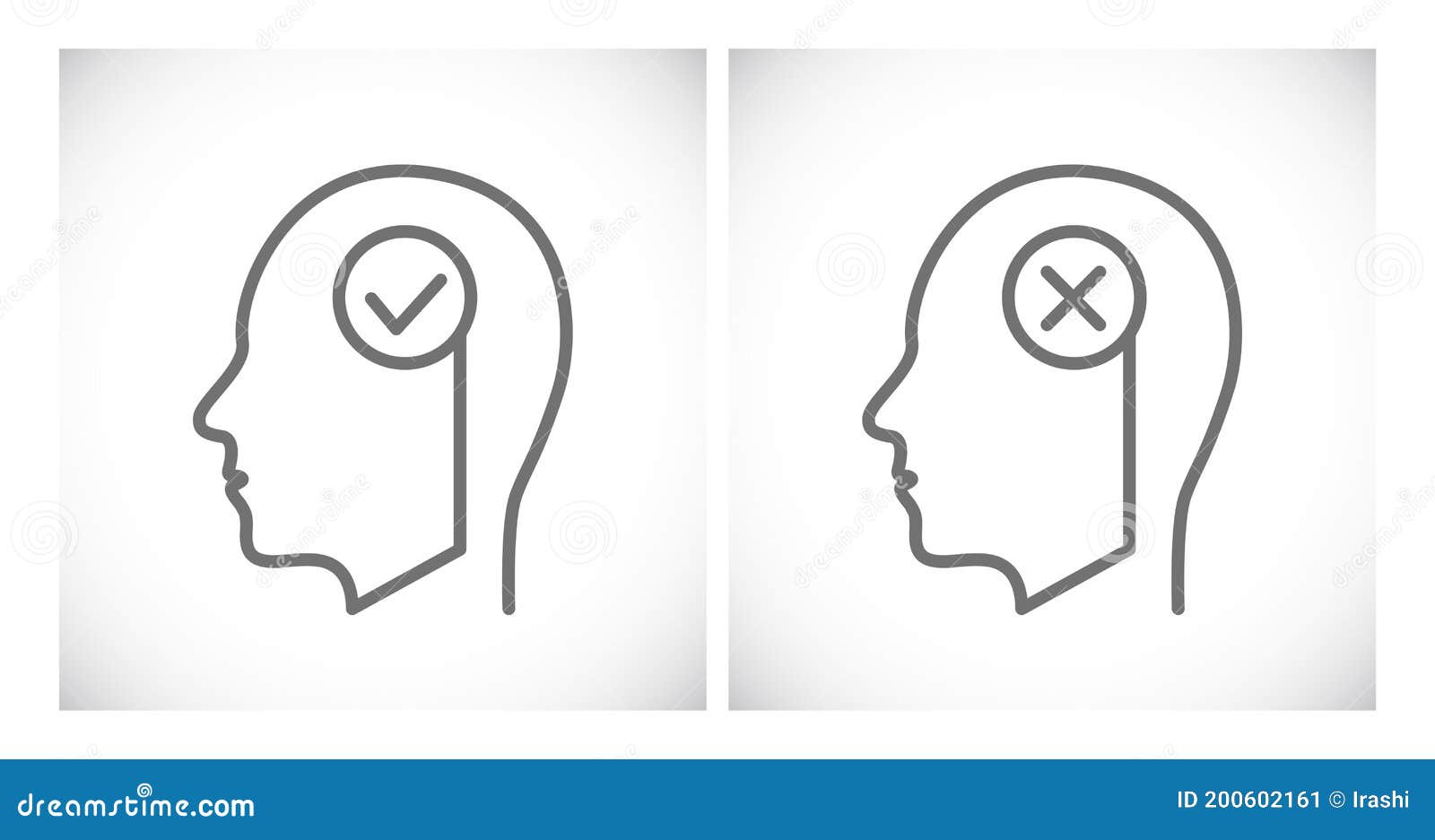 Head check mark icon stock vector. Illustration of health - 200602161