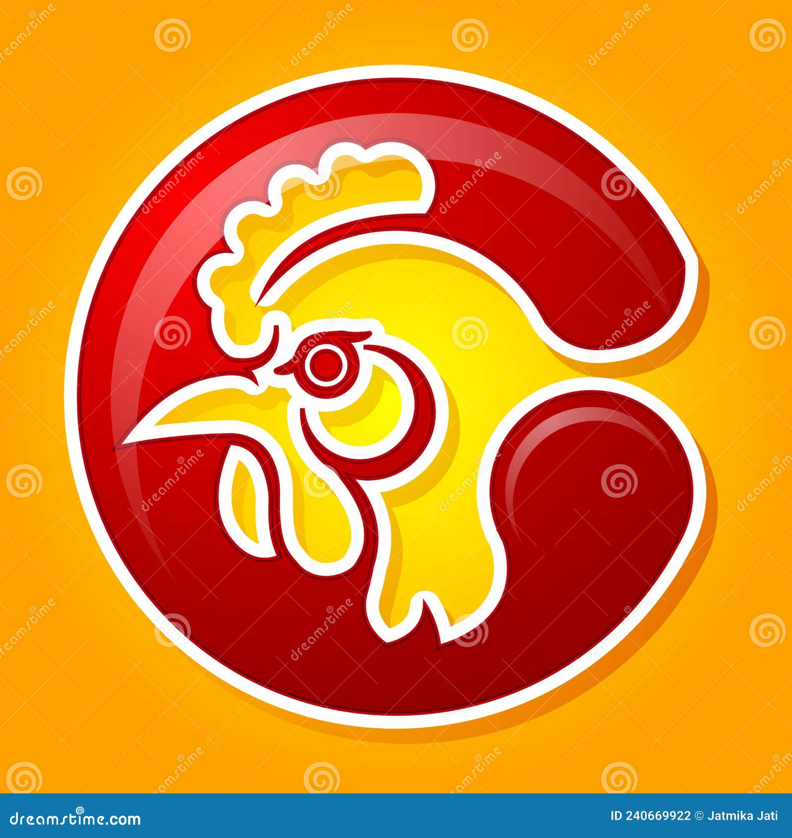 Head chicken symbol. stock vector. Illustration of chick - 240669922