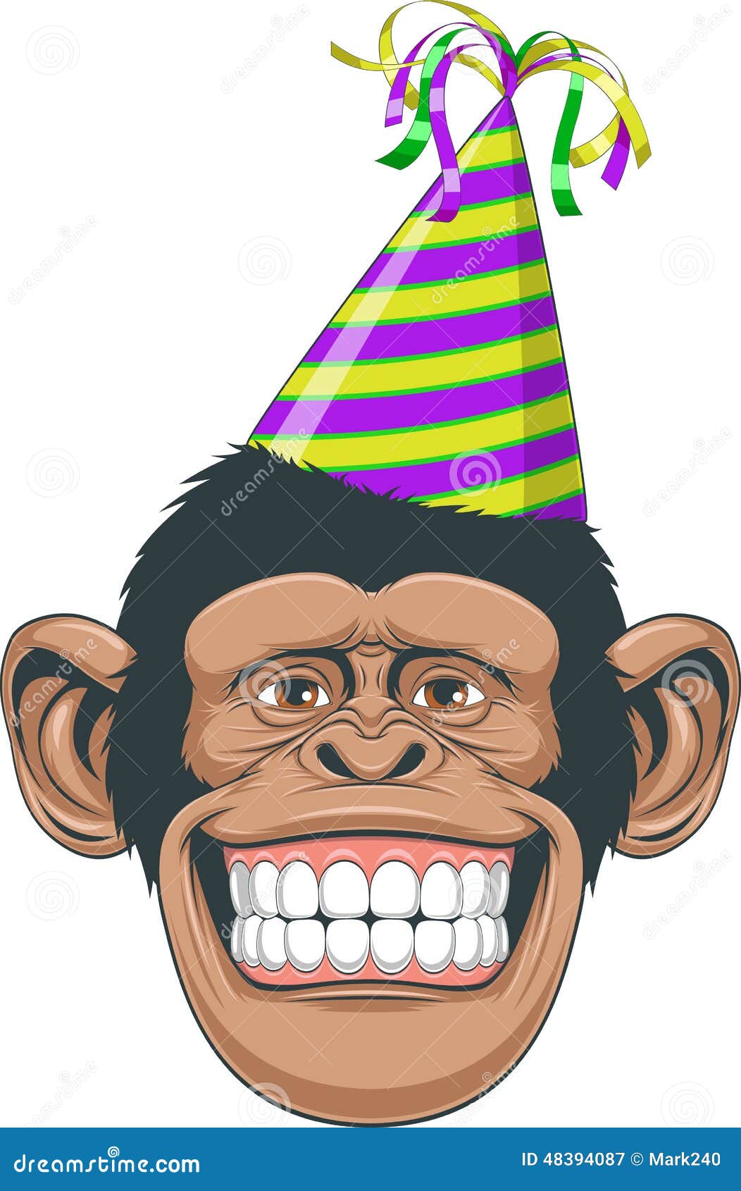 Head Chimpanzee In A Cap Cartoon Vector | CartoonDealer.com #48394089
