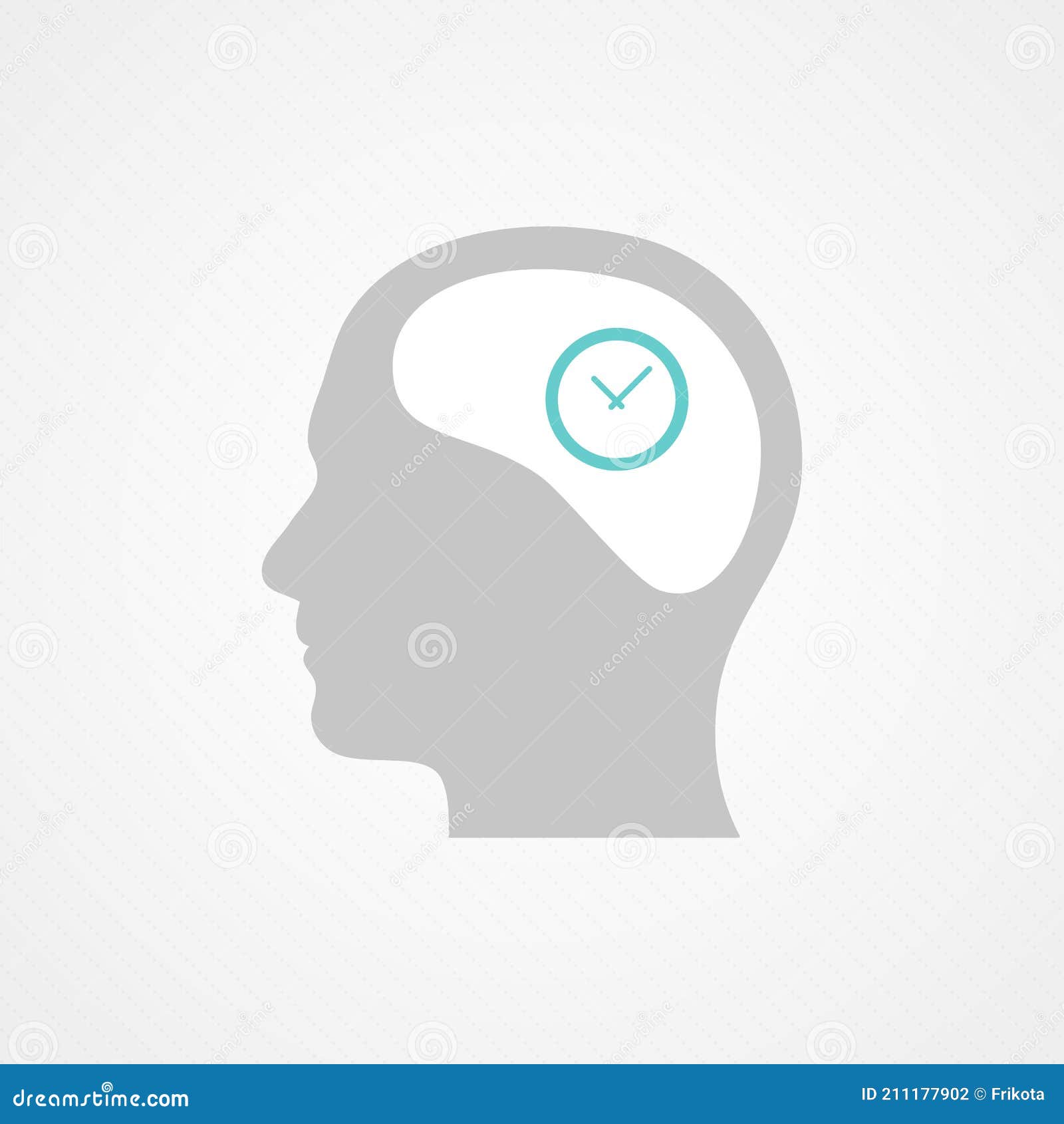 Head and Clock. Concept of Deadline, Timing. Vector Illustration, Flat ...