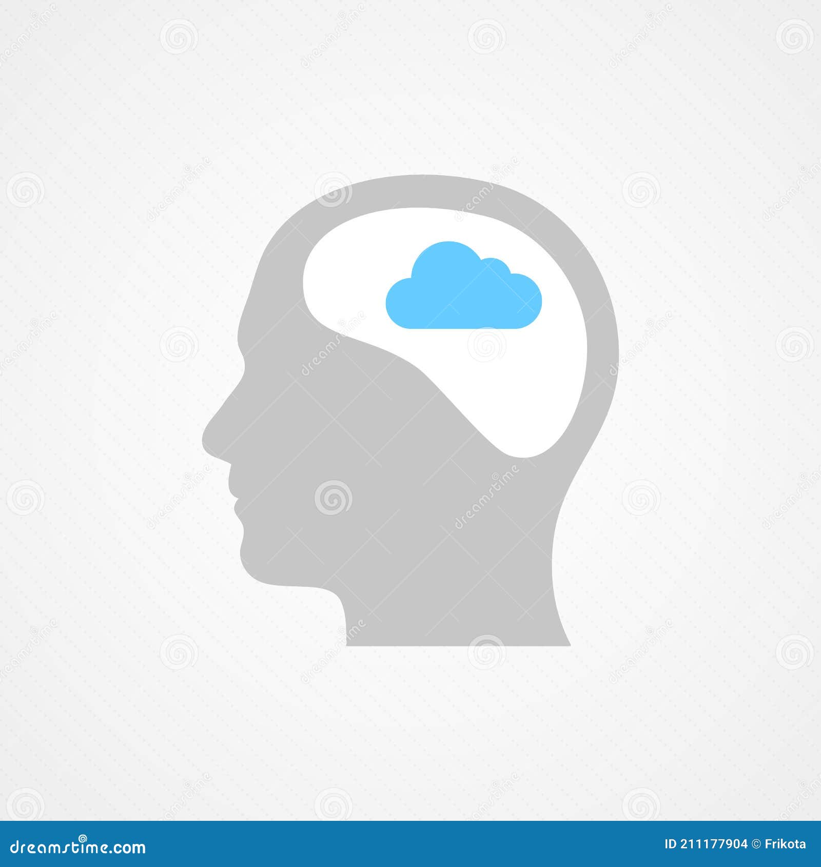 Head and Cloud. Concept of Big Data, Online Information. Vector ...