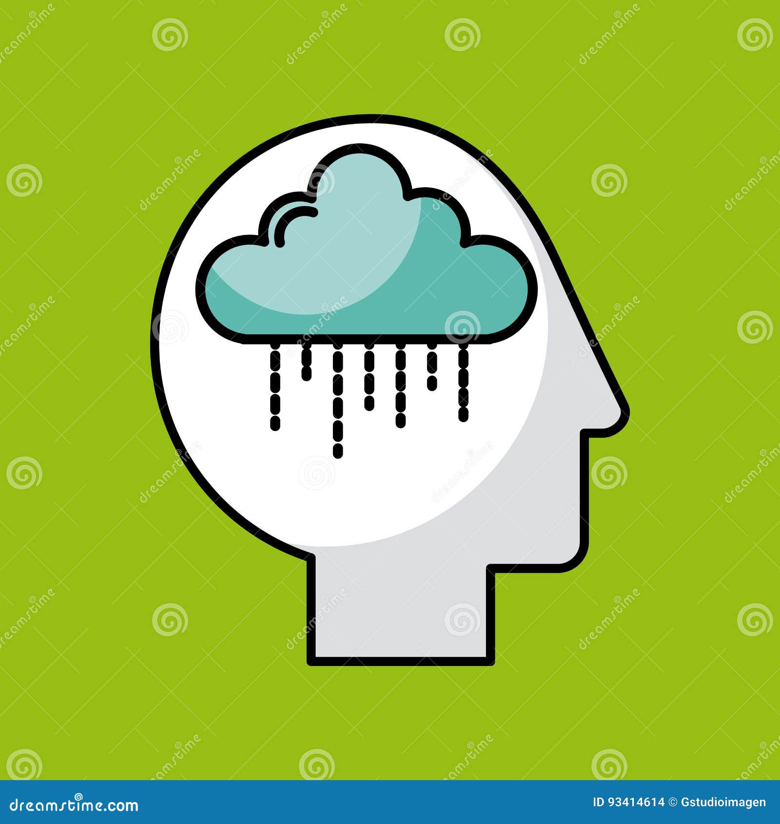 Head cloud illustration stock vector. Illustration of desgn - 93414614