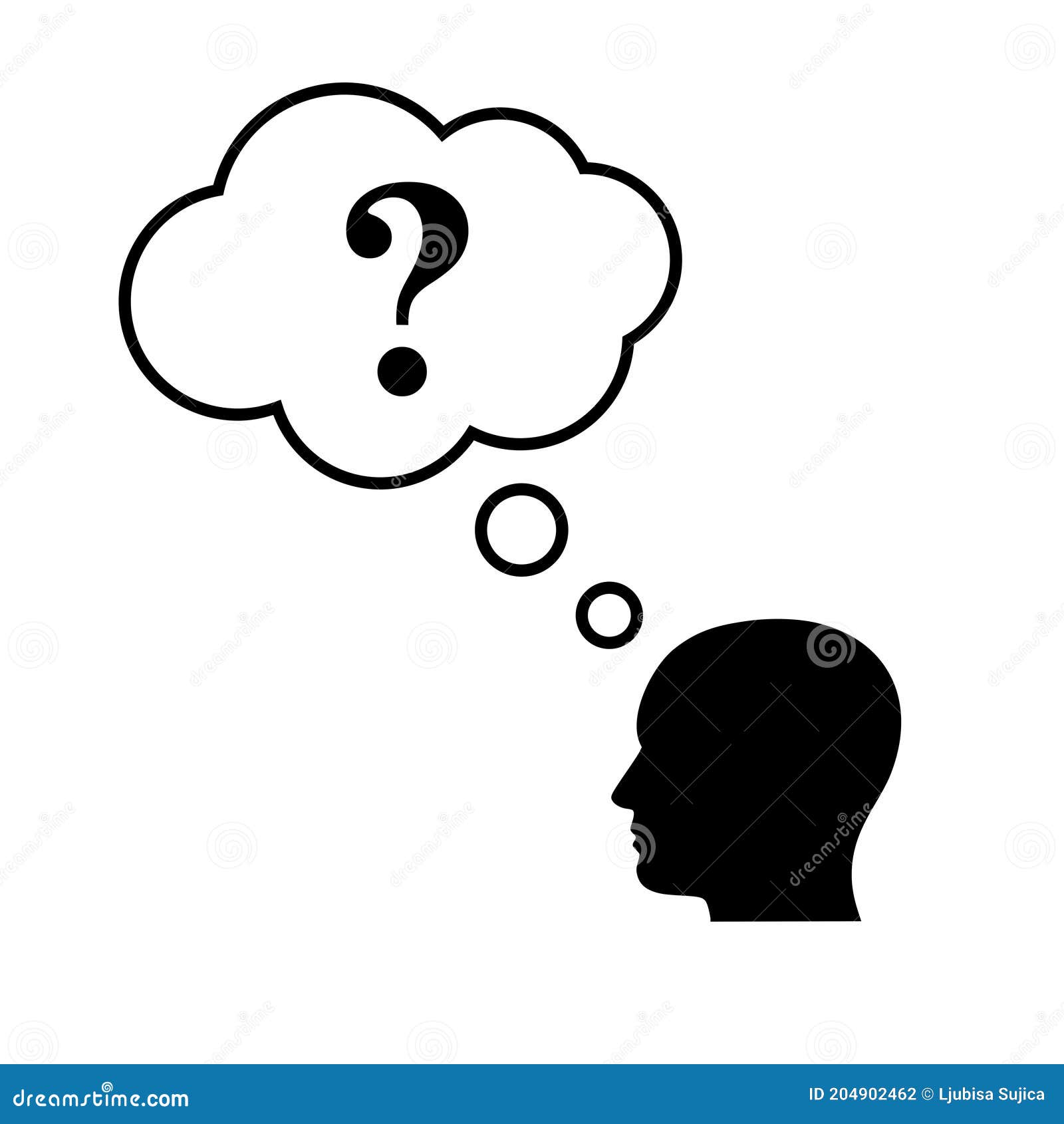 Head Cloud Think Icon Isolated on White Background. Think Idea Concept ...