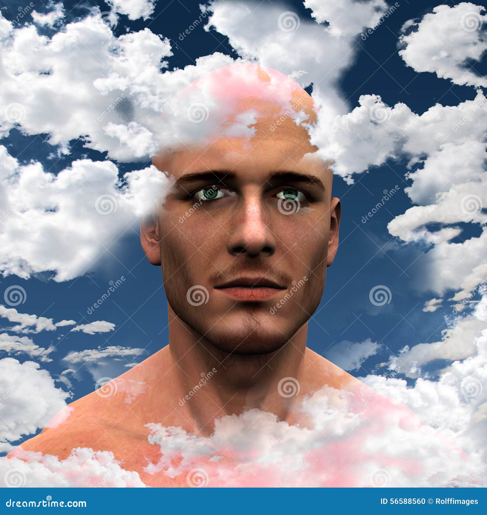 Head in the clouds stock illustration. Illustration of male - 56588560 Head in the clouds stock illustration. Illustration of male - 56588560