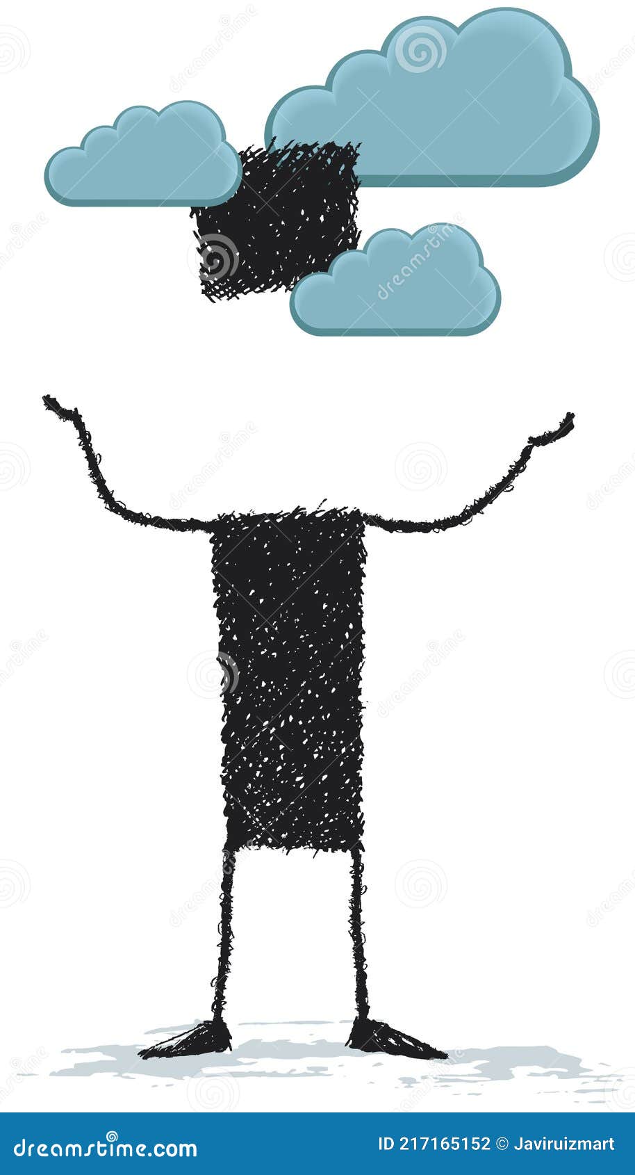 Head in the clouds stock vector. Illustration of dreaming - 217165152