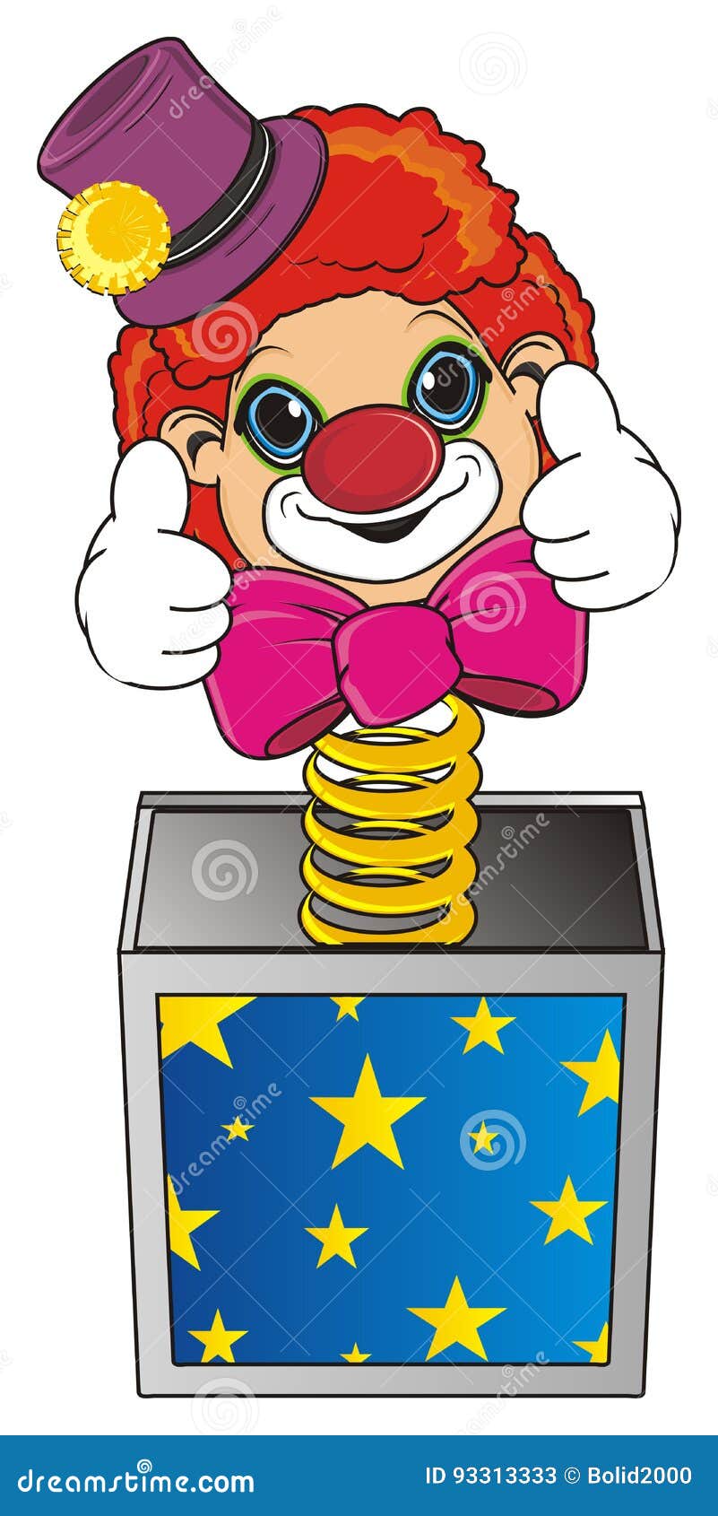 Head of clown in box stock illustration. Illustration of colorful ...