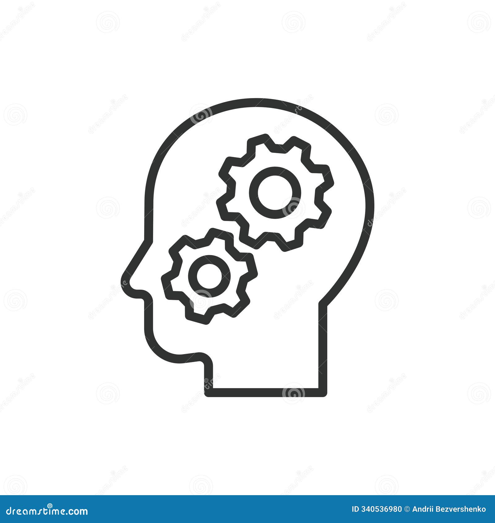 Head Cogs, in Line Design. Head Cogs, Gears, Mechanism, Brain, Thinking ...