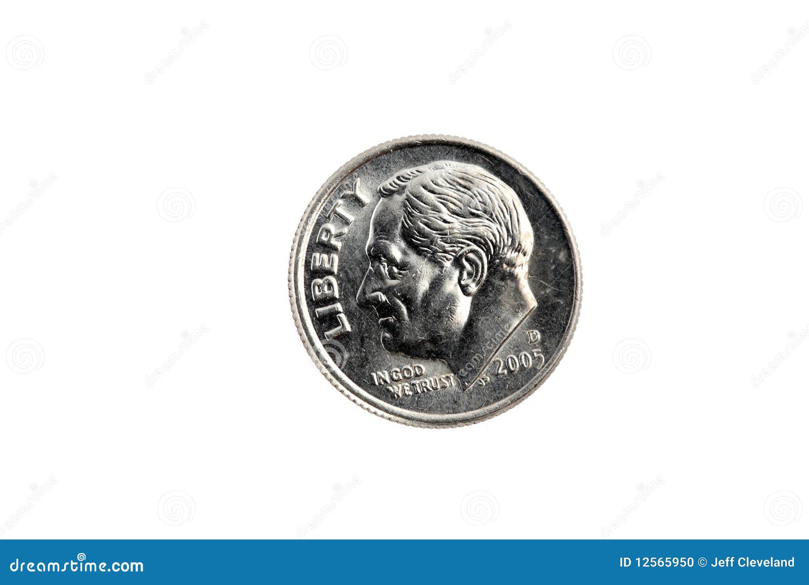 Head Coin United States Dime on White Background Stock Photo - Image of ...