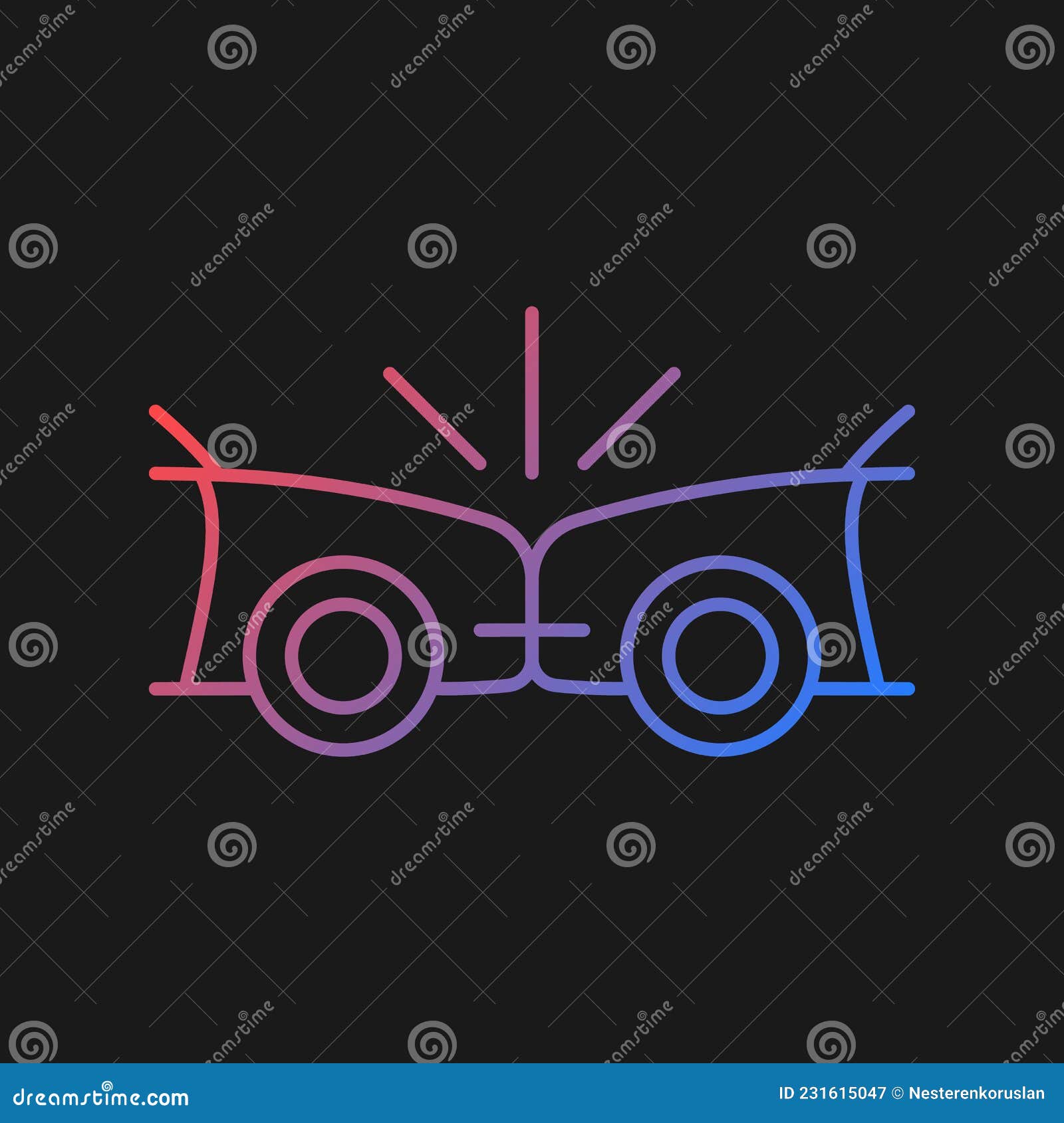 Head-on Collision Gradient Vector Icon for Dark Theme Stock Vector ...