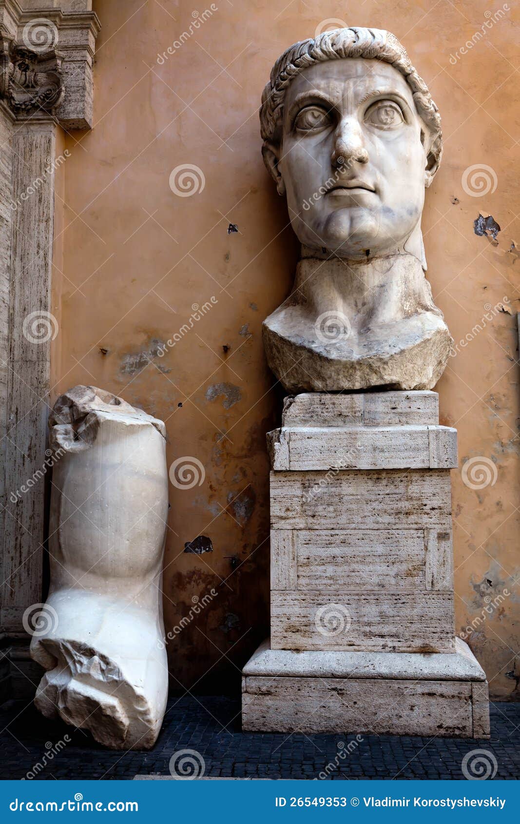 Head of the Colossus of Constantine Stock Image - Image of marble ...