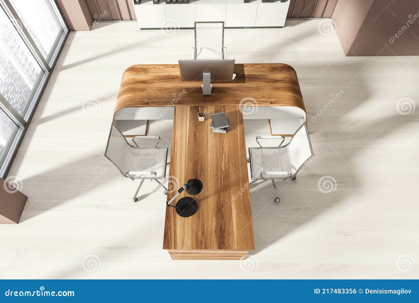 Head of Company`s Office Interior with Table and Desktop Computer ...