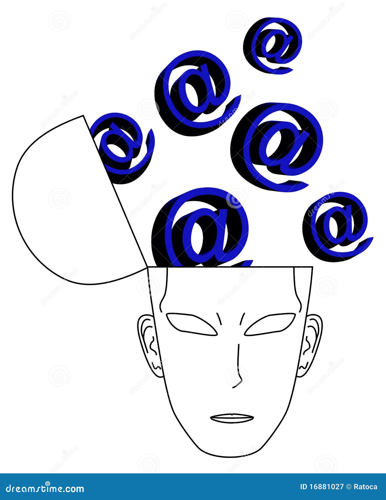 Head computer stock illustration. Illustration of multitasking - 16881027