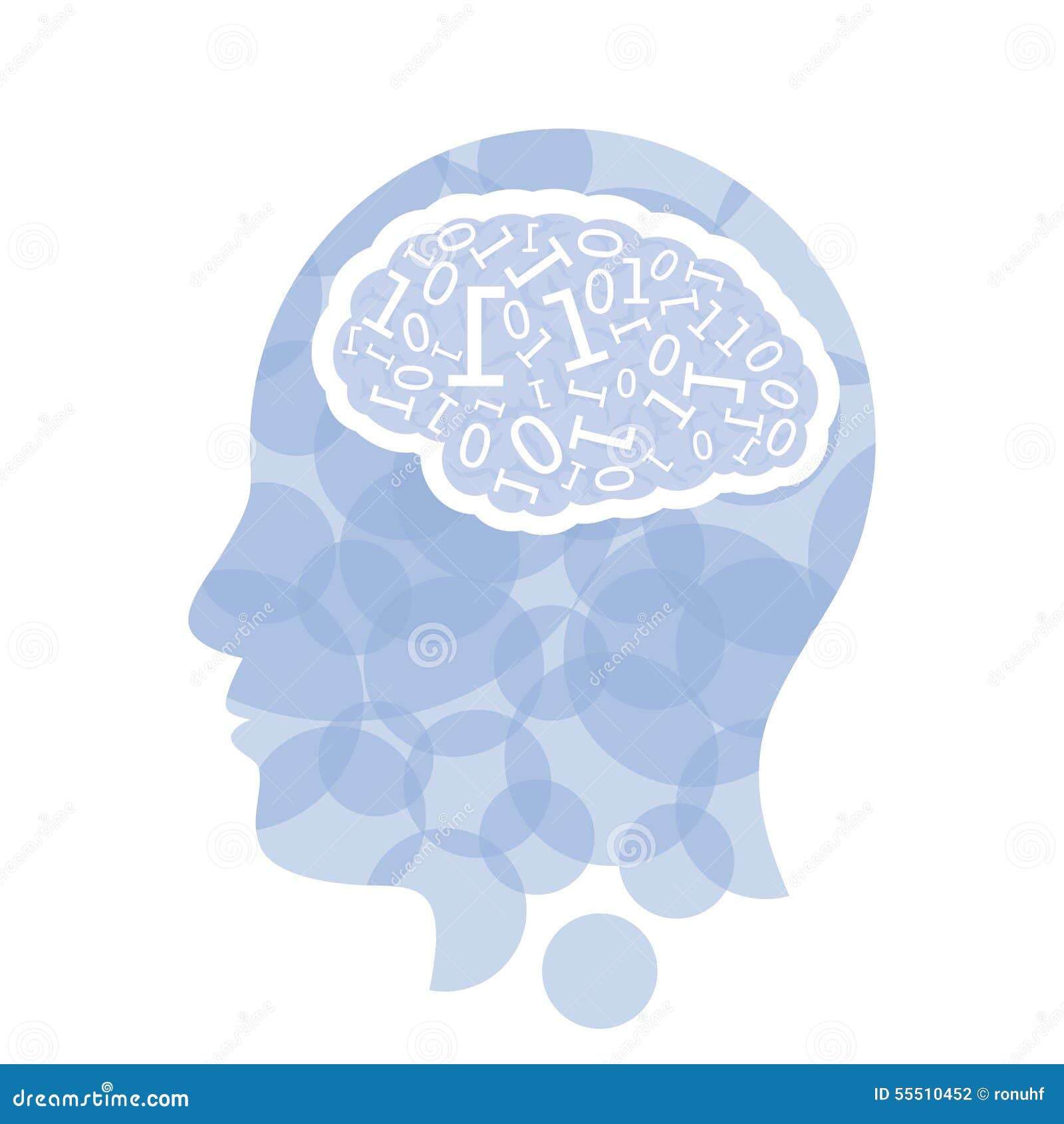 Head with Computer Brain Concept Presentation Stock Vector ...