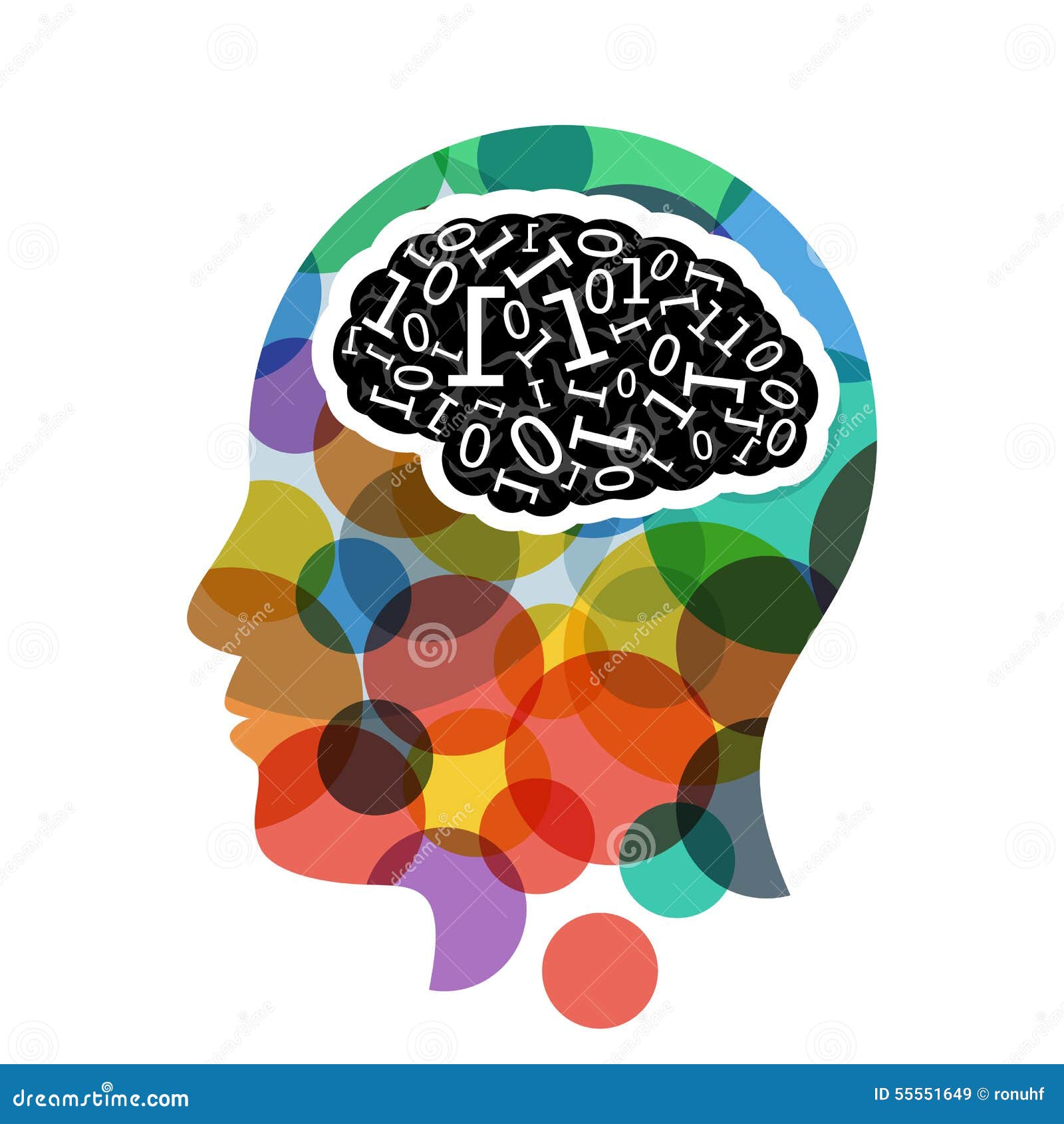 Computer Brain Data, Cloud Technology Logo. Vector Illustration ...