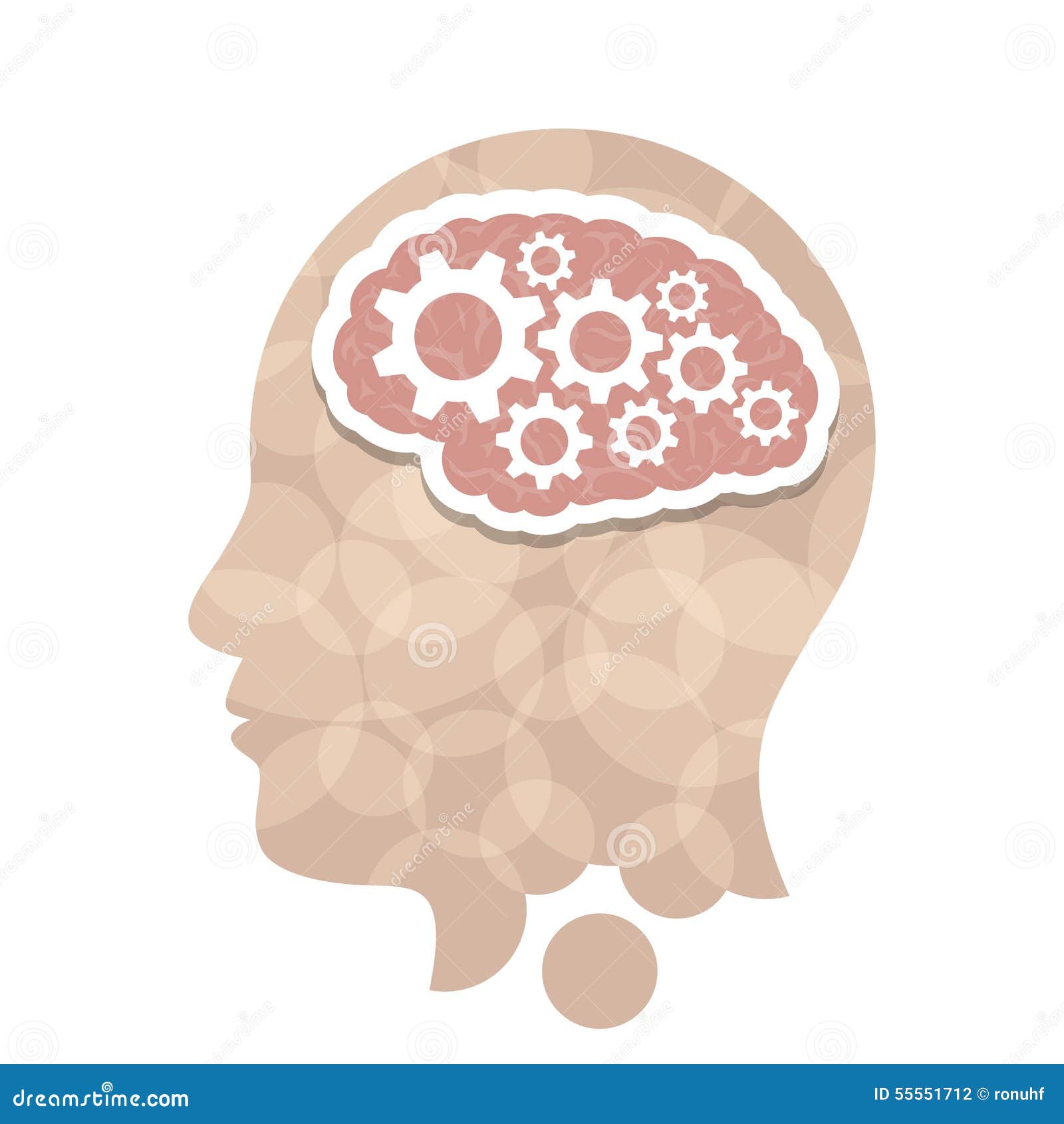 Head with Computer Brain Concept Presentation Stock Vector ...