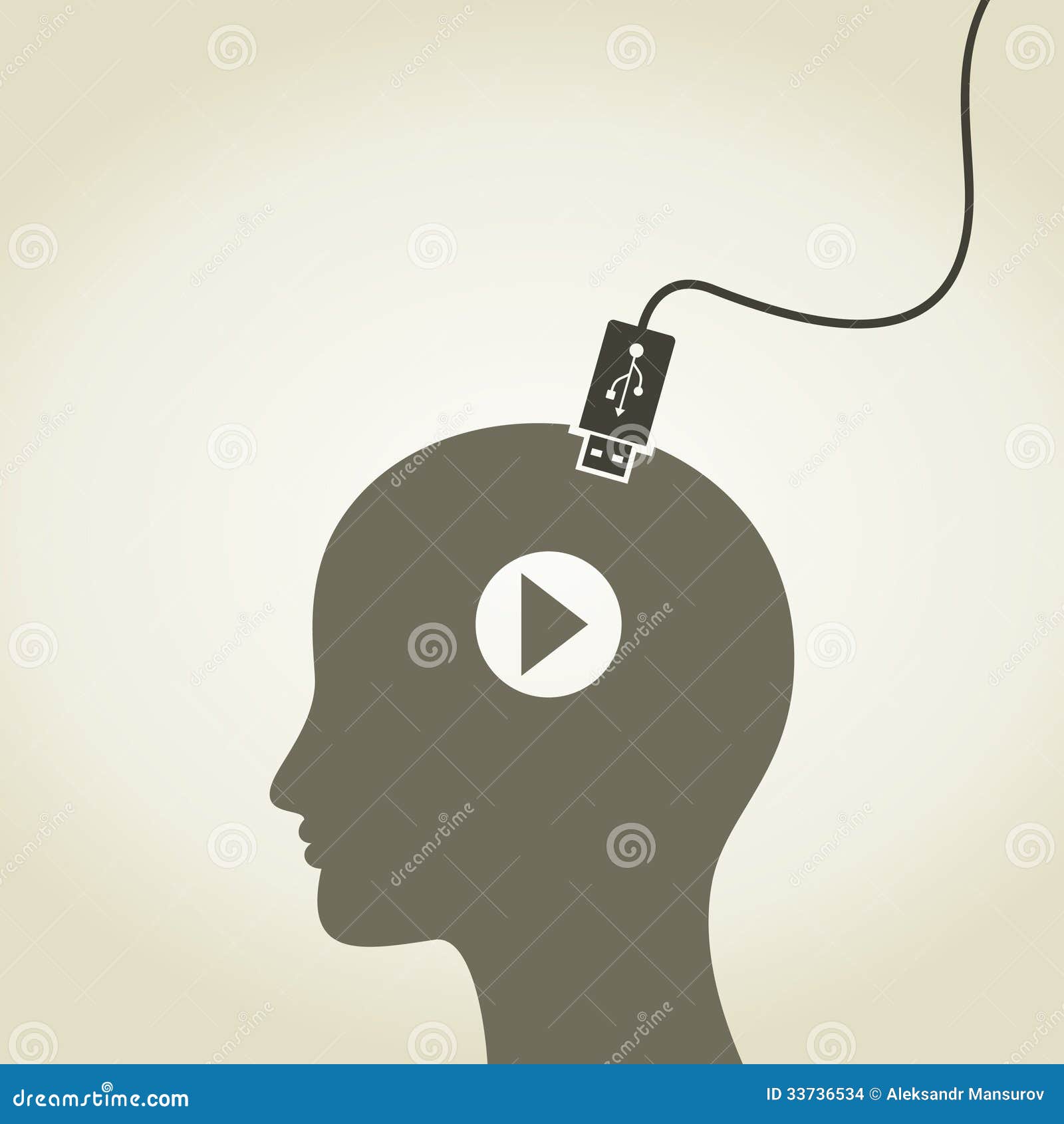 Head the computer stock vector. Illustration of communication - 33736534