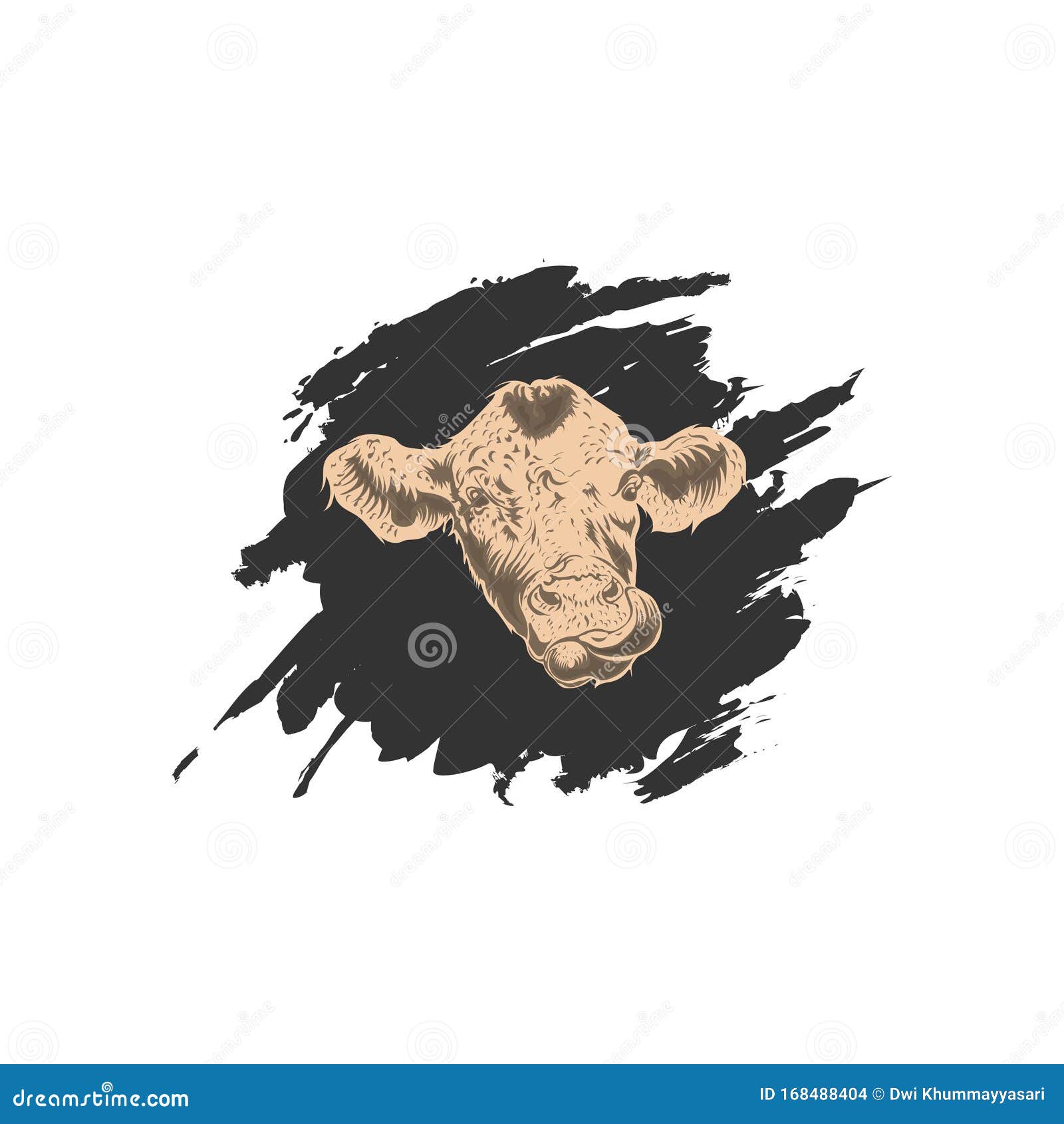 Head Cow with Abstract Background Logo Stock Vector - Illustration of ...