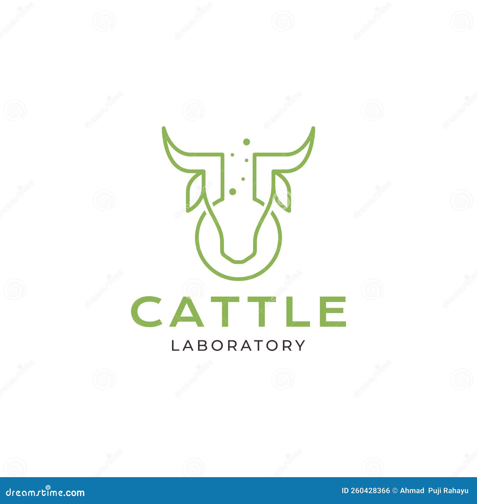 Head Cow with Laboratory Logo Design Stock Vector - Illustration of ...