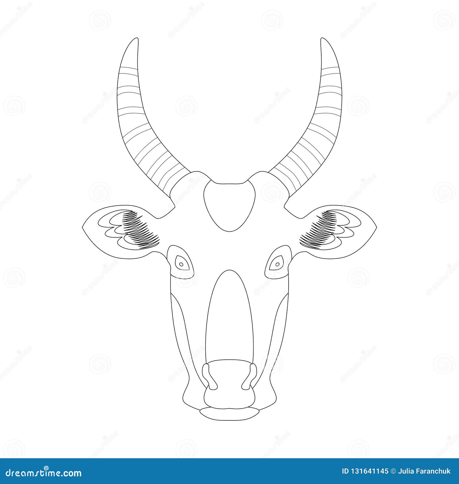 Head of a Cow. Vector Illustration. Coloring Stock Illustration ...