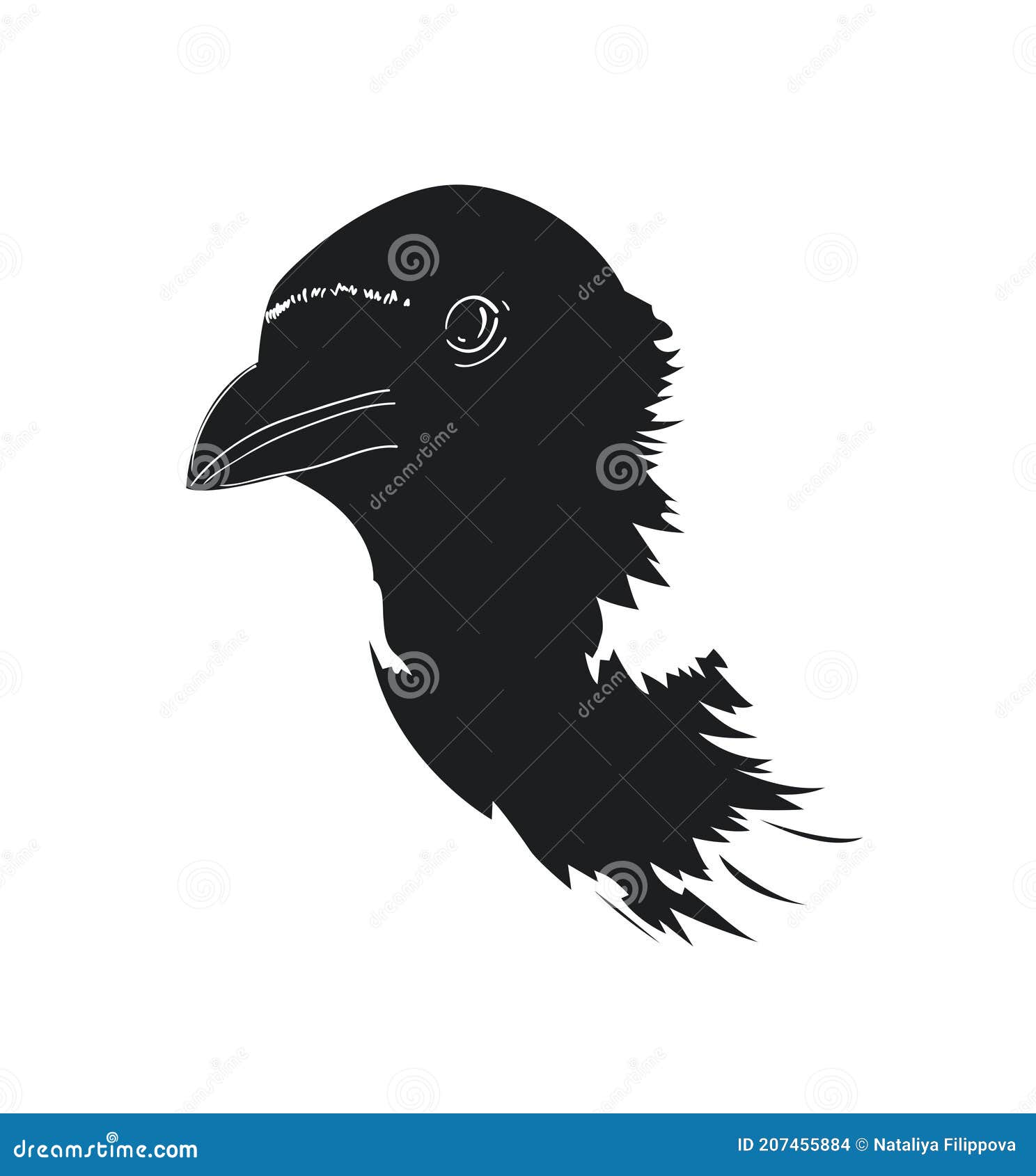 Head of crow stock vector. Illustration of graphic, crow - 207455884
