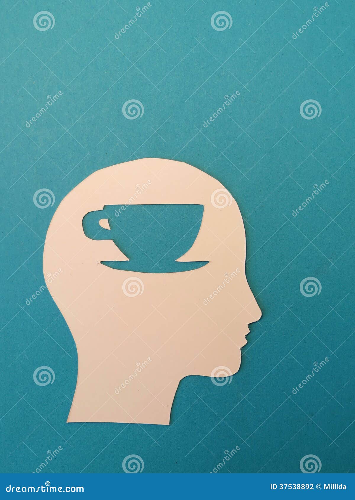 Head and Cup. Paper Cutting Stock Photo - Image of closeup, paper: 37538892