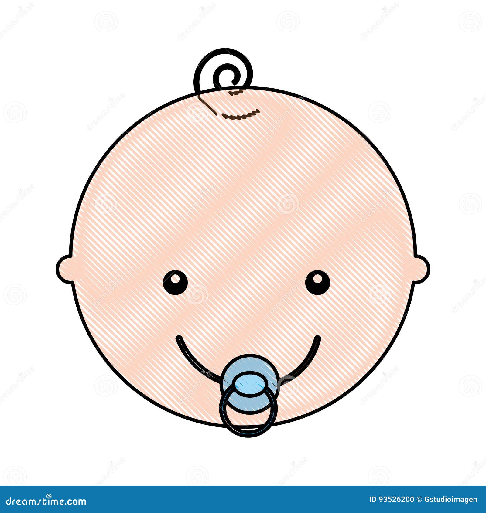 Head cute baby icon stock vector. Illustration of birth - 93526200