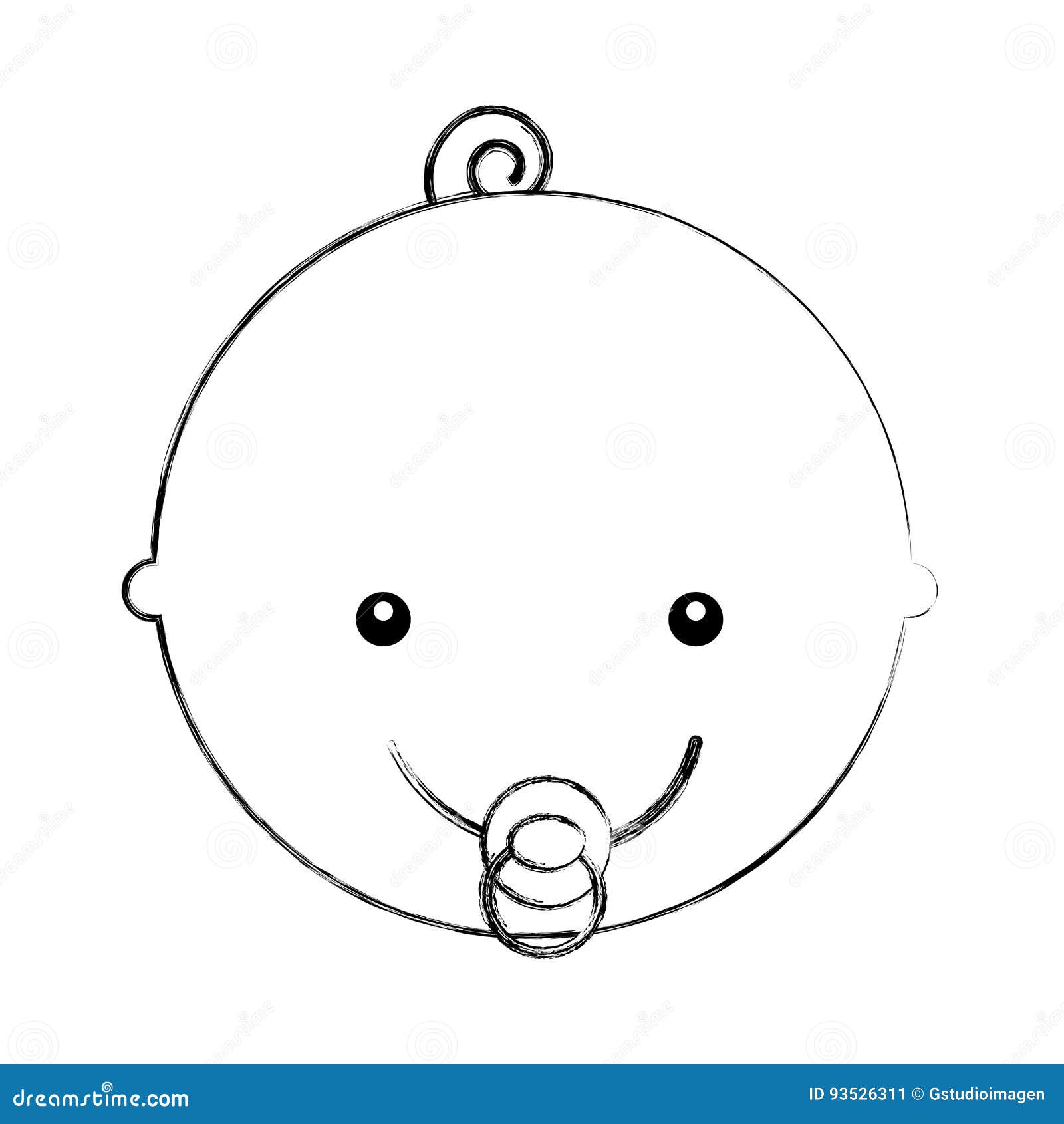 Head cute baby icon stock vector. Illustration of birth - 93526311