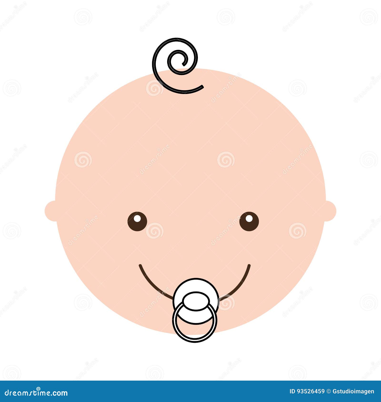 Head cute baby icon stock vector. Illustration of innocent - 93526459