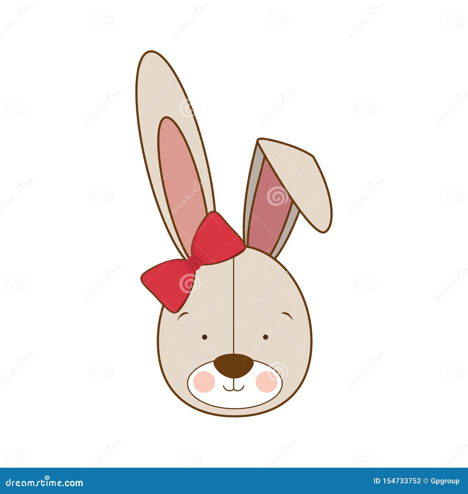 Head of Cute Bunny on White Background Stock Vector - Illustration of ...